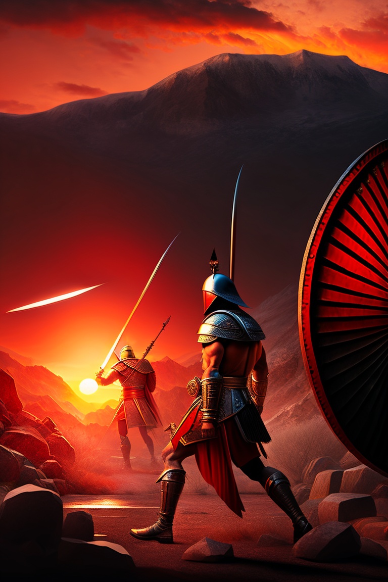 Lexica - A battle scene in ancient Greece with Spartan soldiers in ...