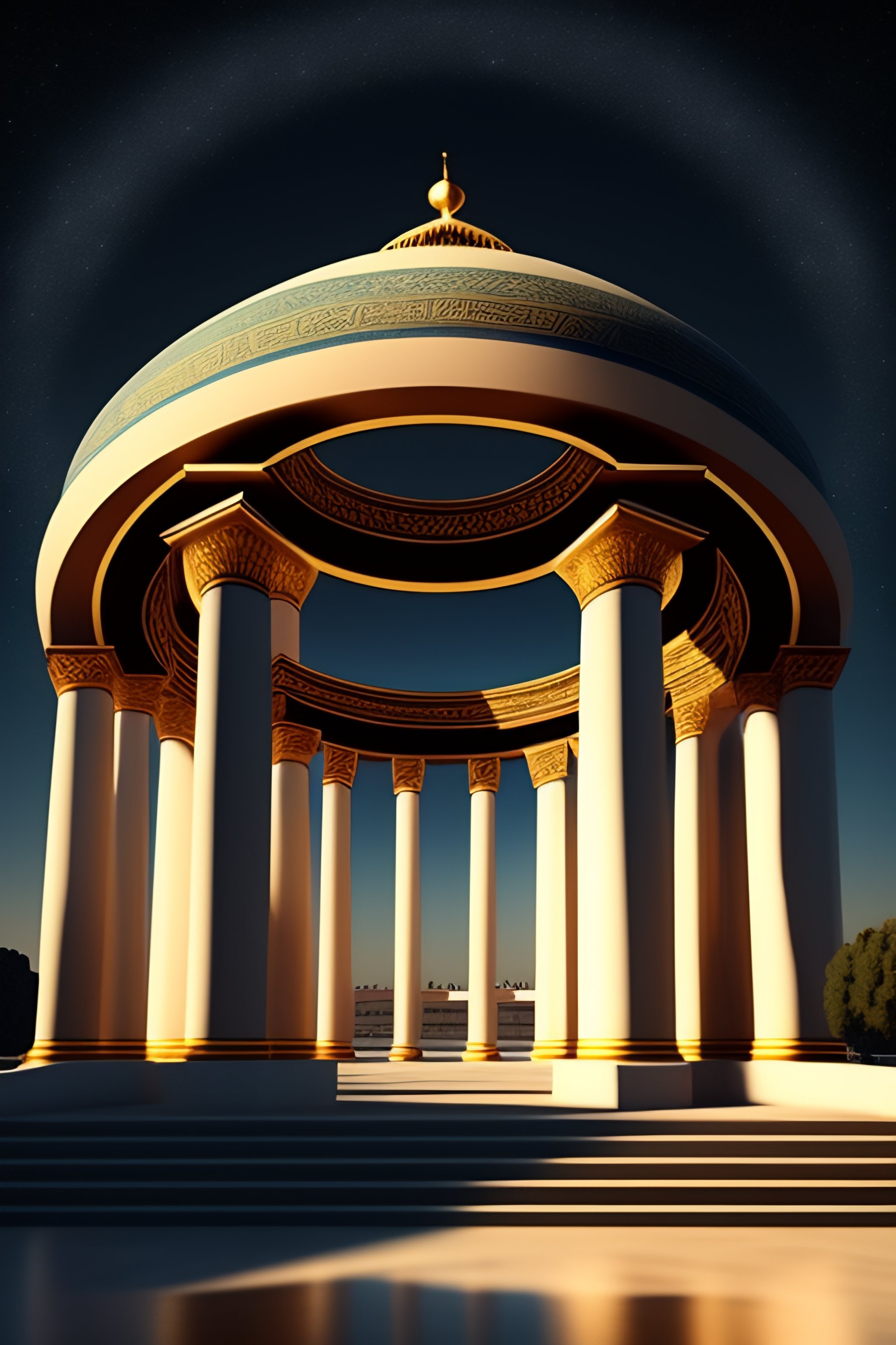 Lexica - Circular temple with horseshoe arches style mosque of cordoba ...