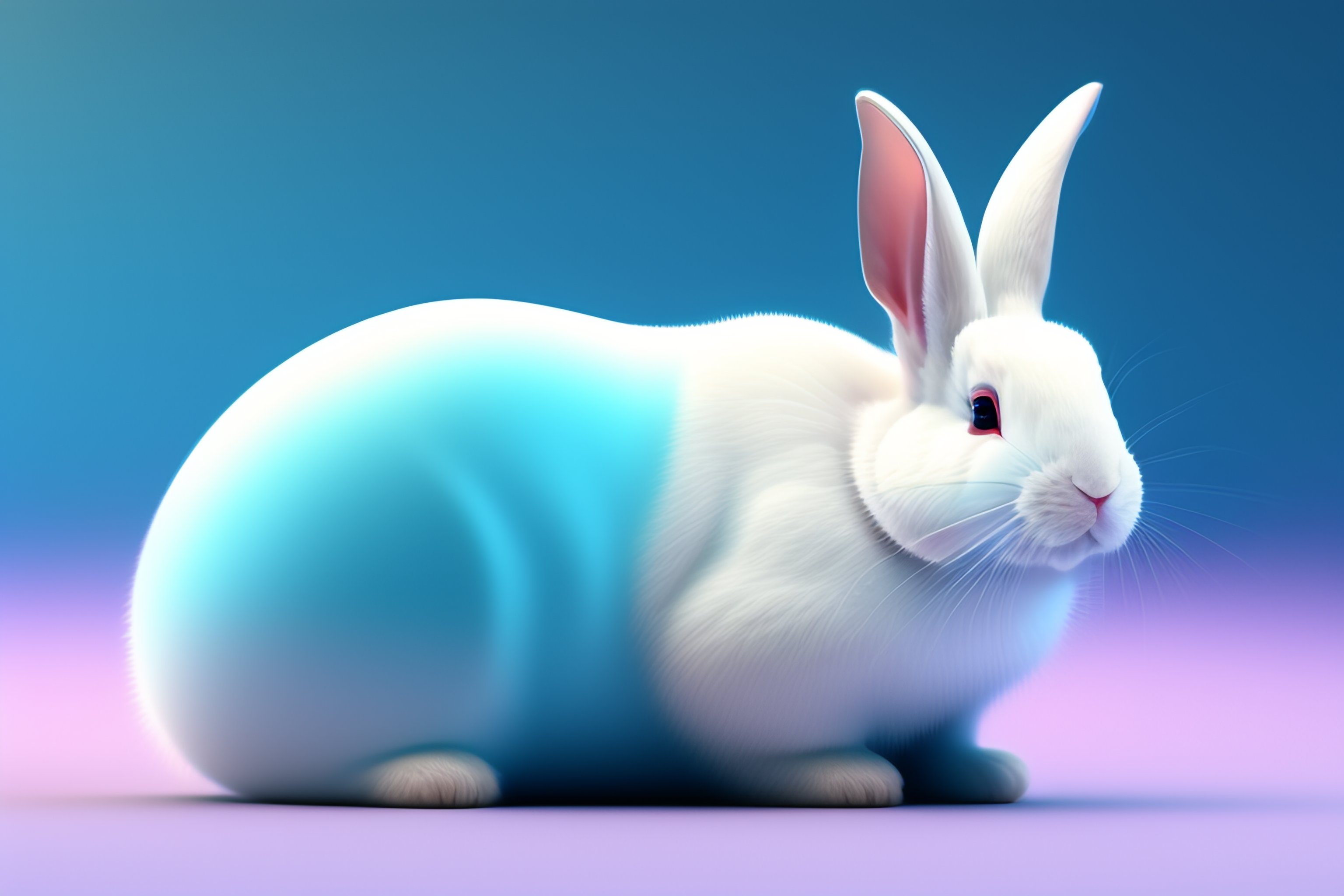 Lexica - White rabbit ear on pastel blue background. Easter day. 3d ...