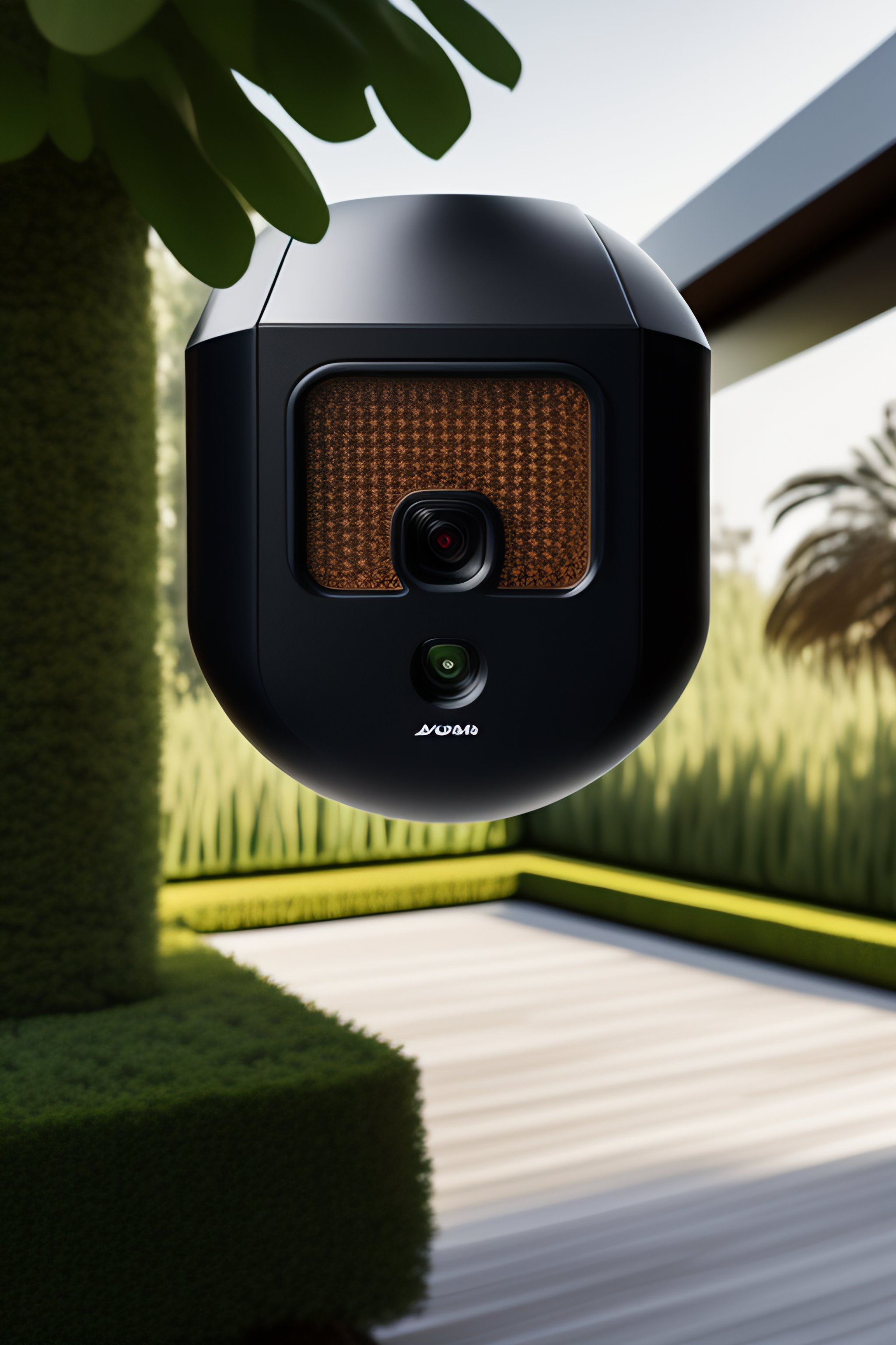 Lexica - Domo security camera in wall of luxury villa Garden