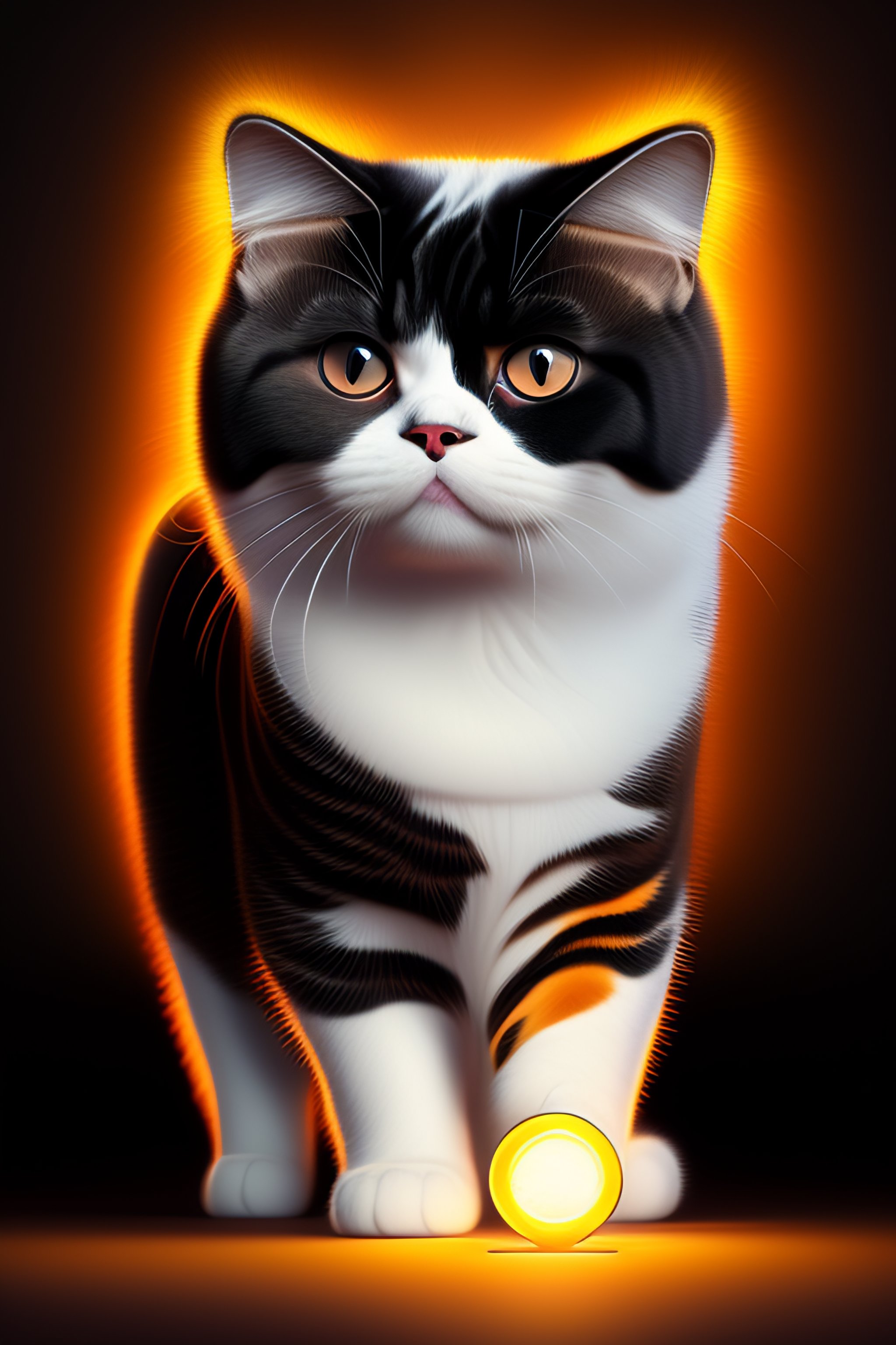 Lexica - Scottish fold cat sith,with light sable, space, hyperrealistic