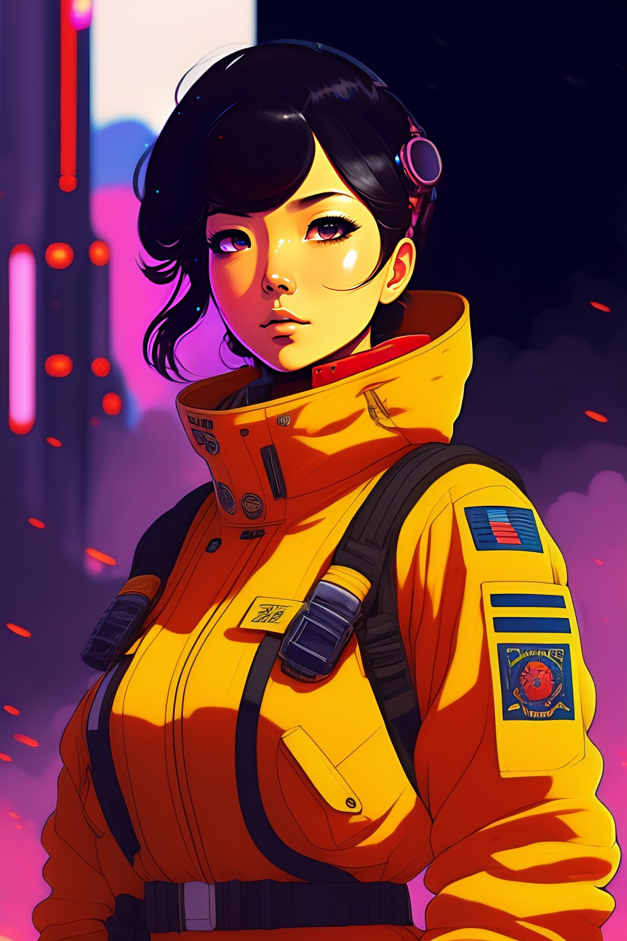 Lexica - A firefighter cyborg ,style of Laurie Greasley, studio ghibli ...