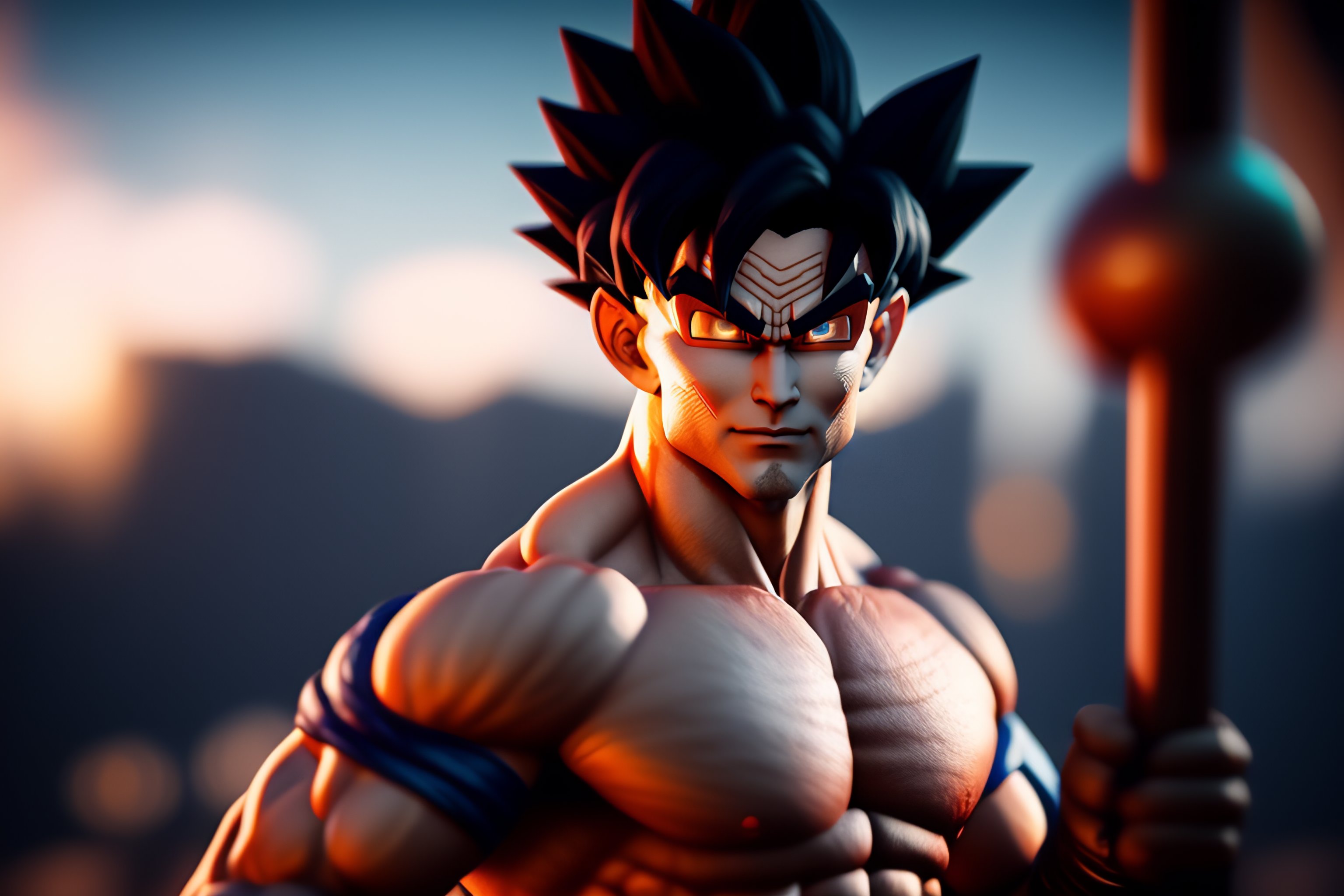 Lexica - Goku pushups on a stick, manga, ultra realistic, concept art ...
