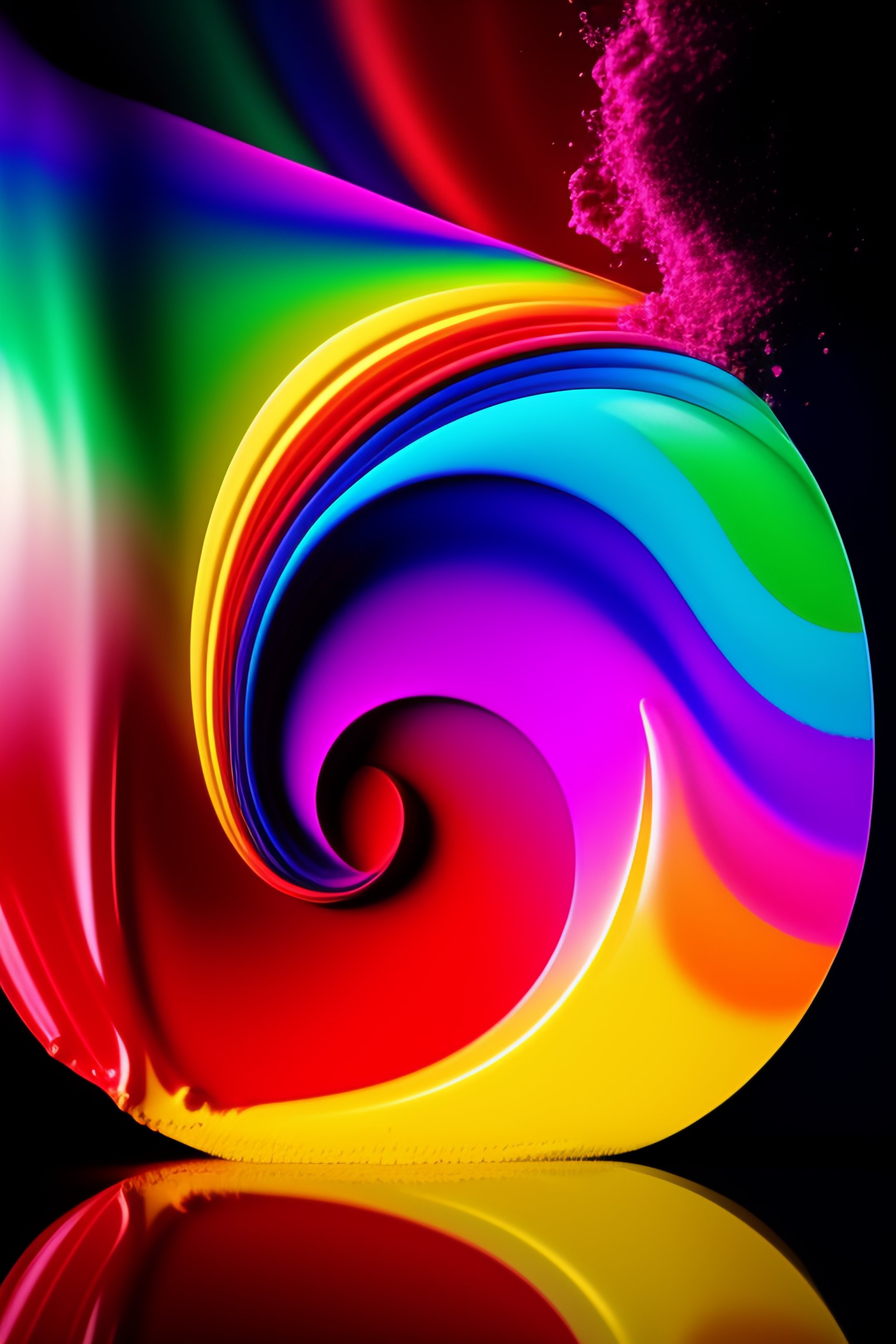 Lexica - A large trait of paint with the lgbt colors made by a large brush