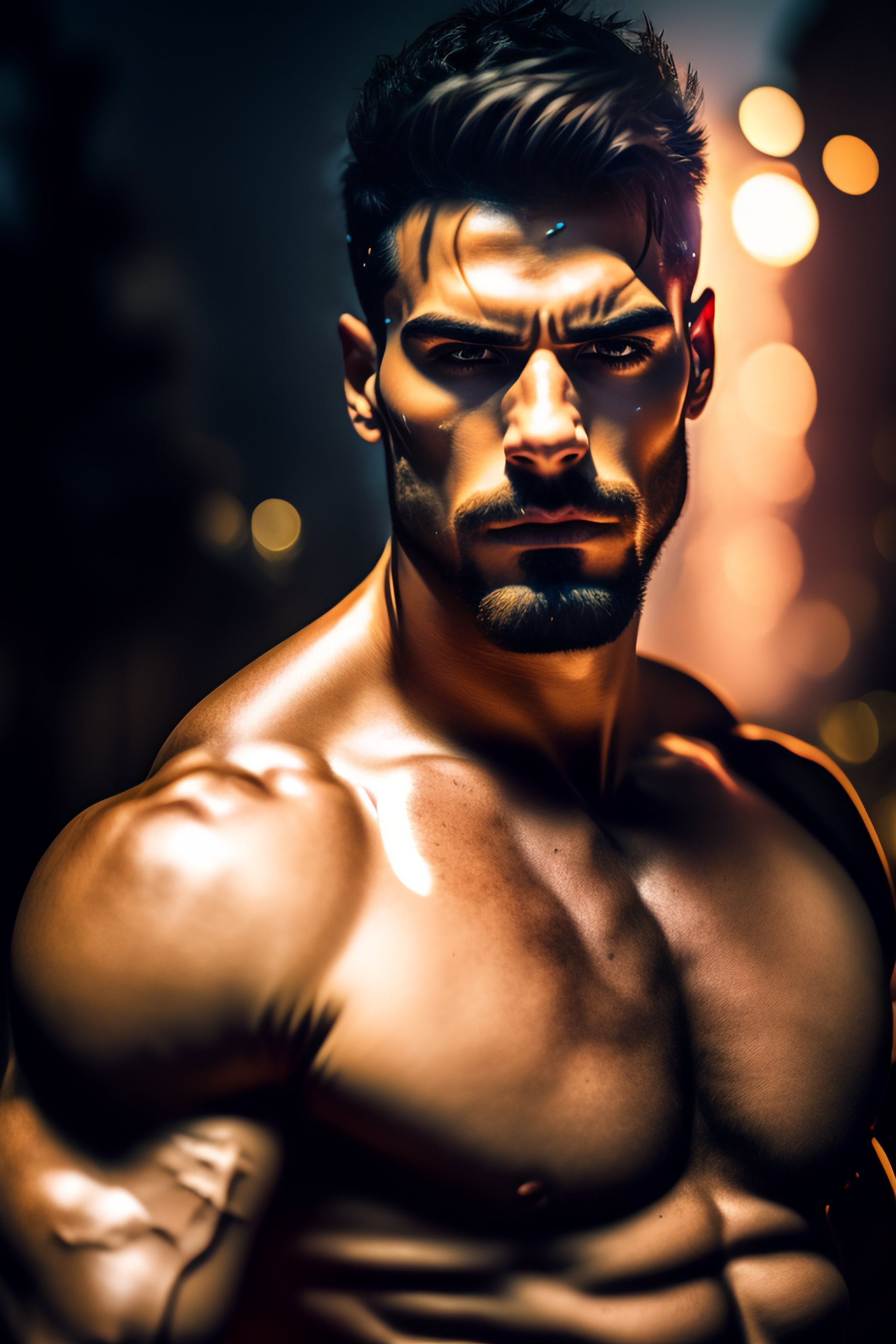 Lexica - Wide angle environmental full body shot of a greek god in a ...