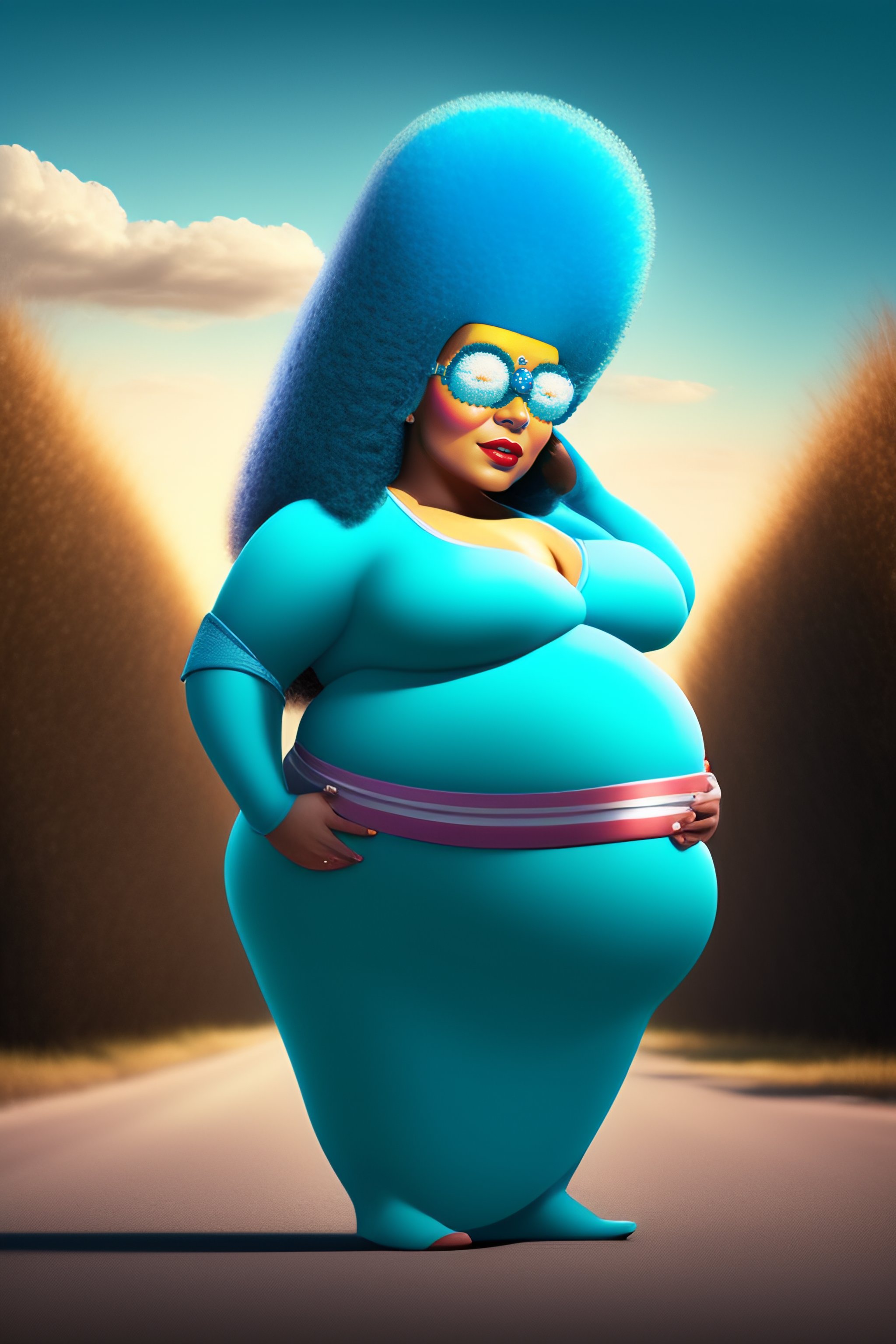 Lexica - Marge Simpson with baby in her belly.