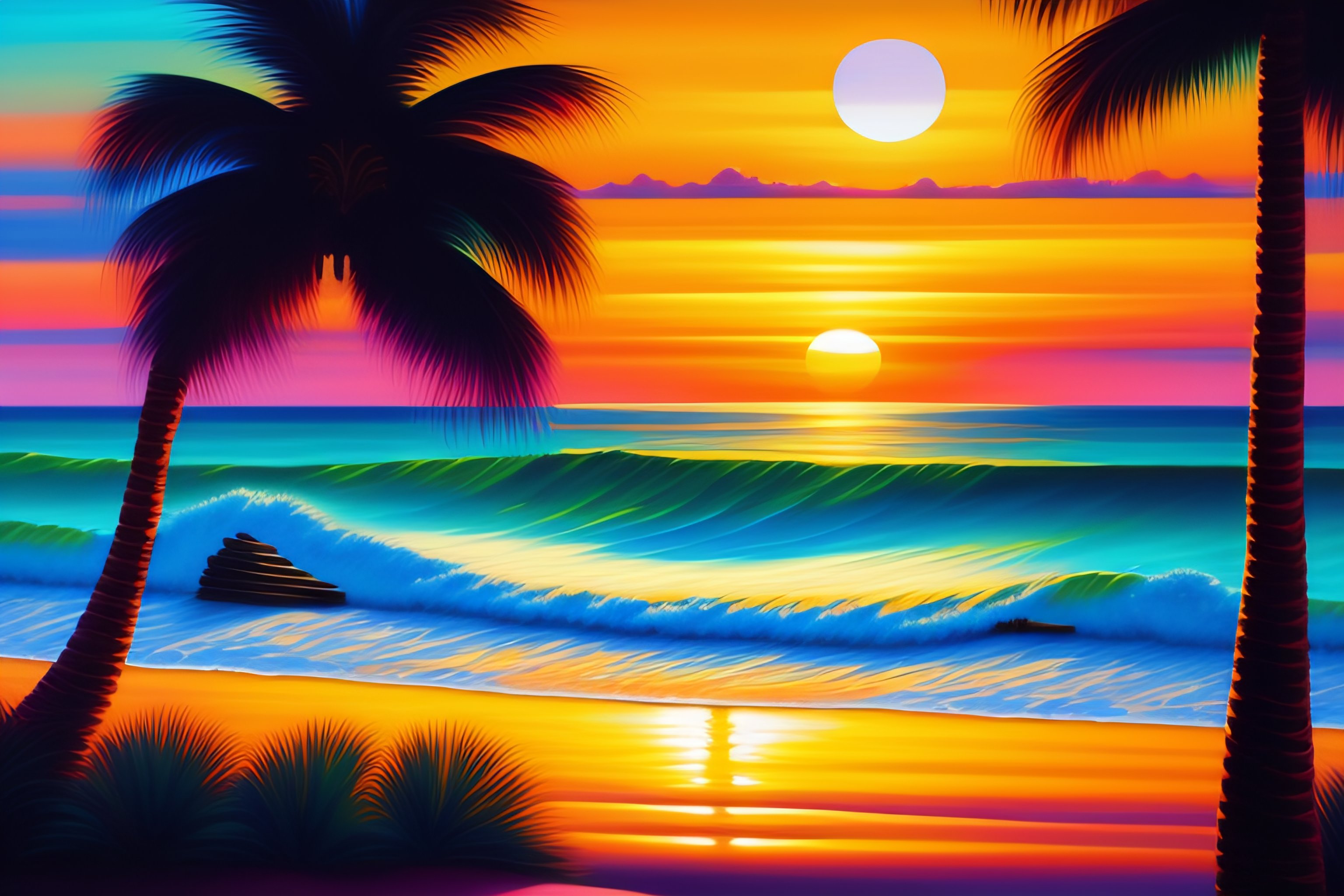 Lexica - Abstract painting of the most beautiful island that people can ...