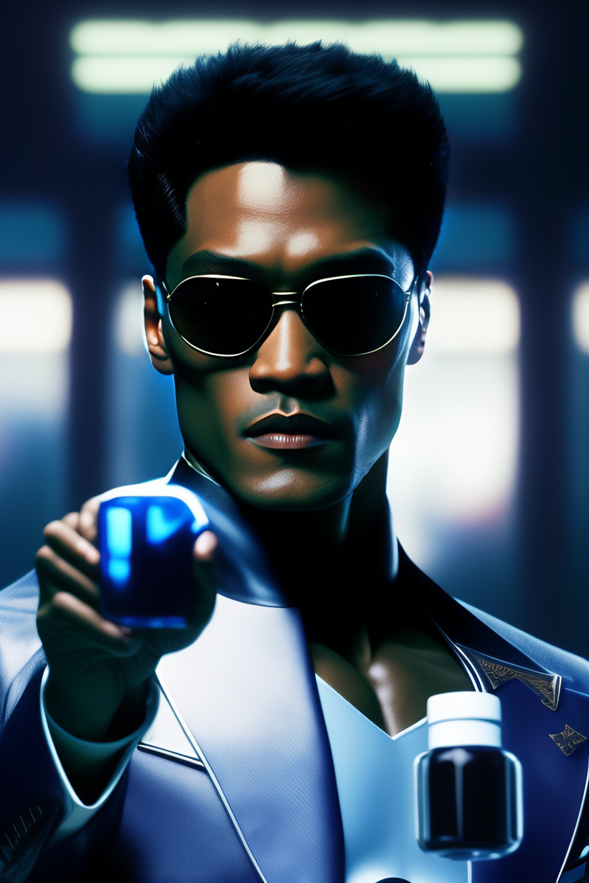 Lexica - Morpheus from the matrix but he's bruce lee, 8k, holding a ...