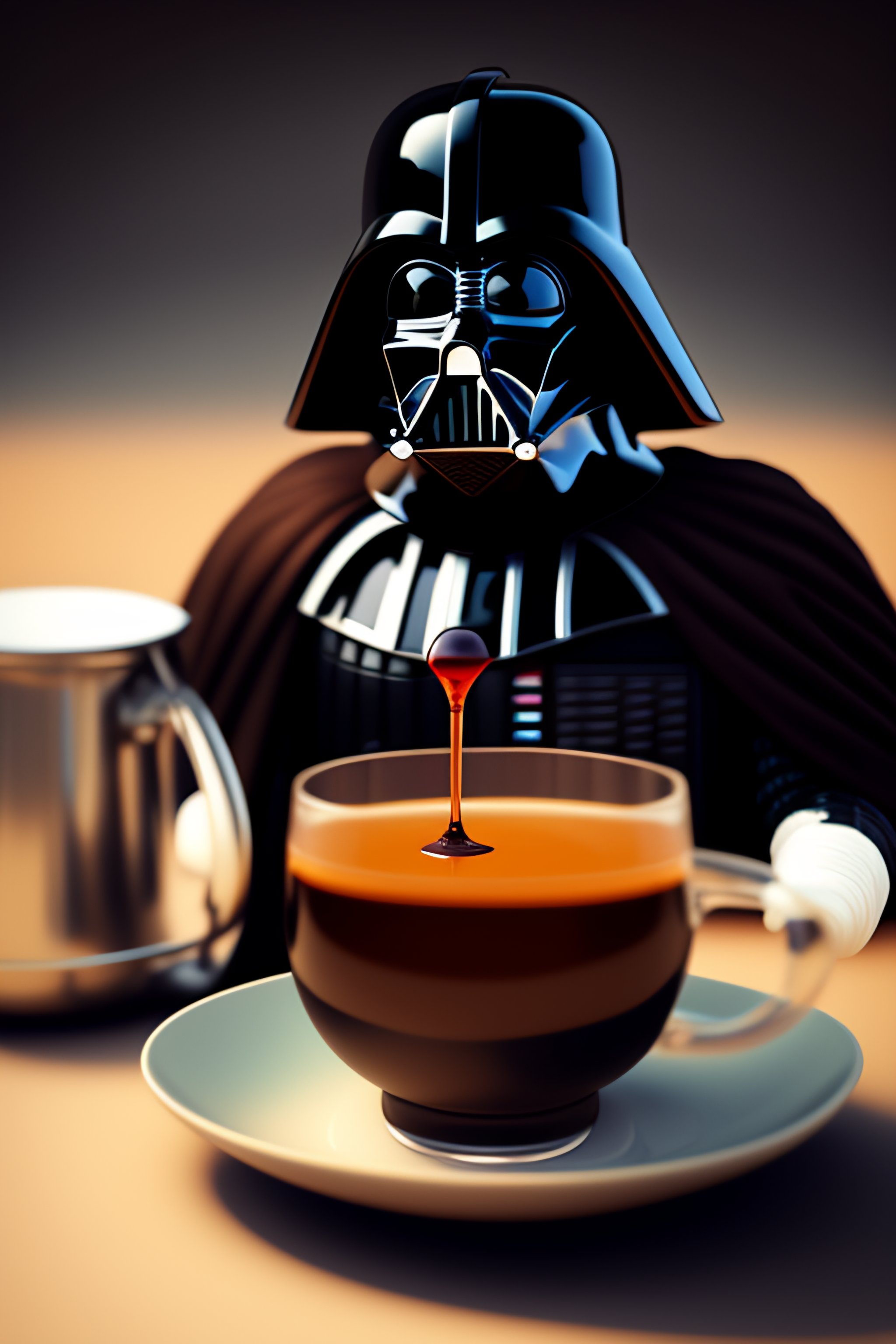 Lexica - Darth vader drinking tea digital art