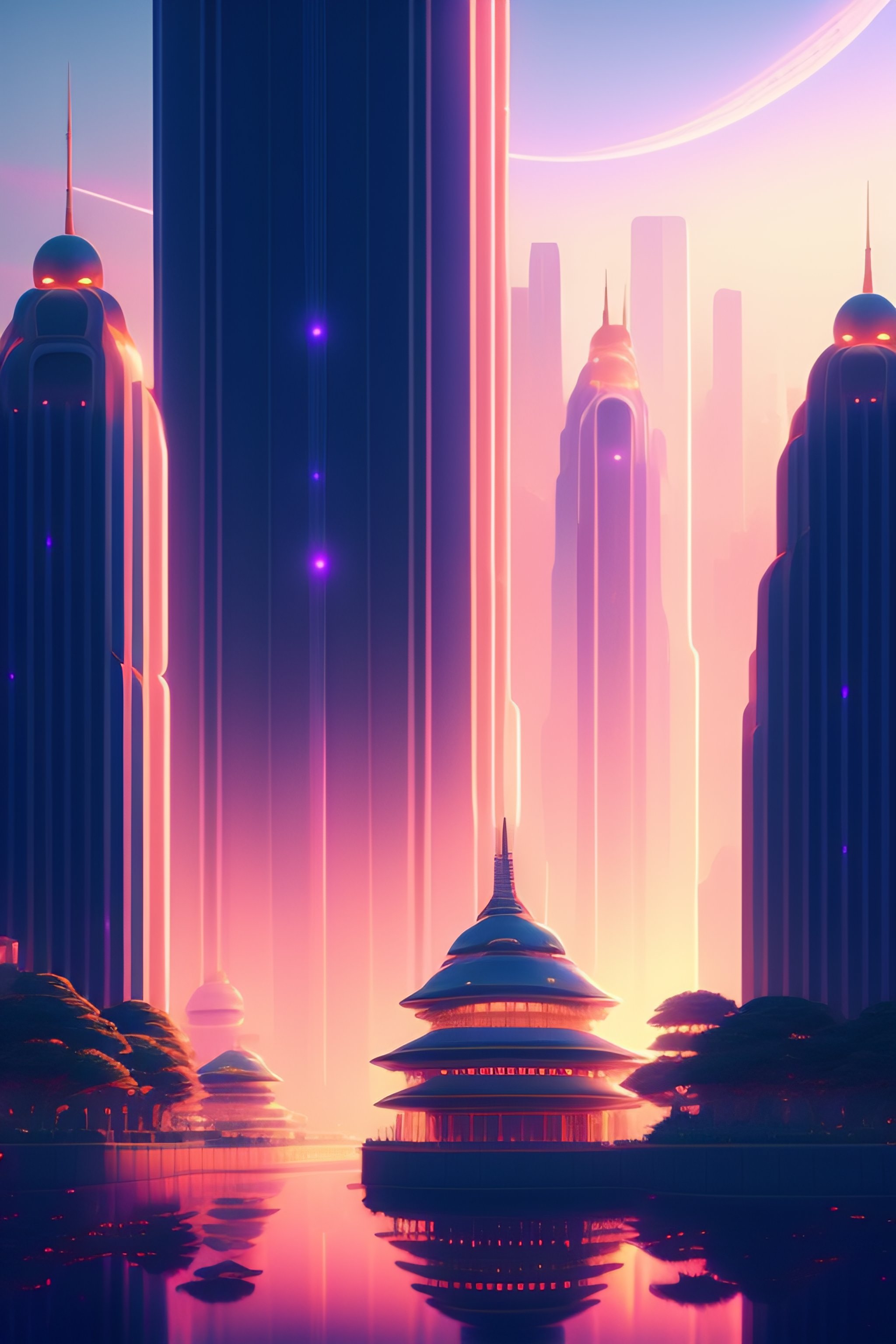 Lexica - Studio ghibli, city skyline, intricate artwork by tooth wu and ...