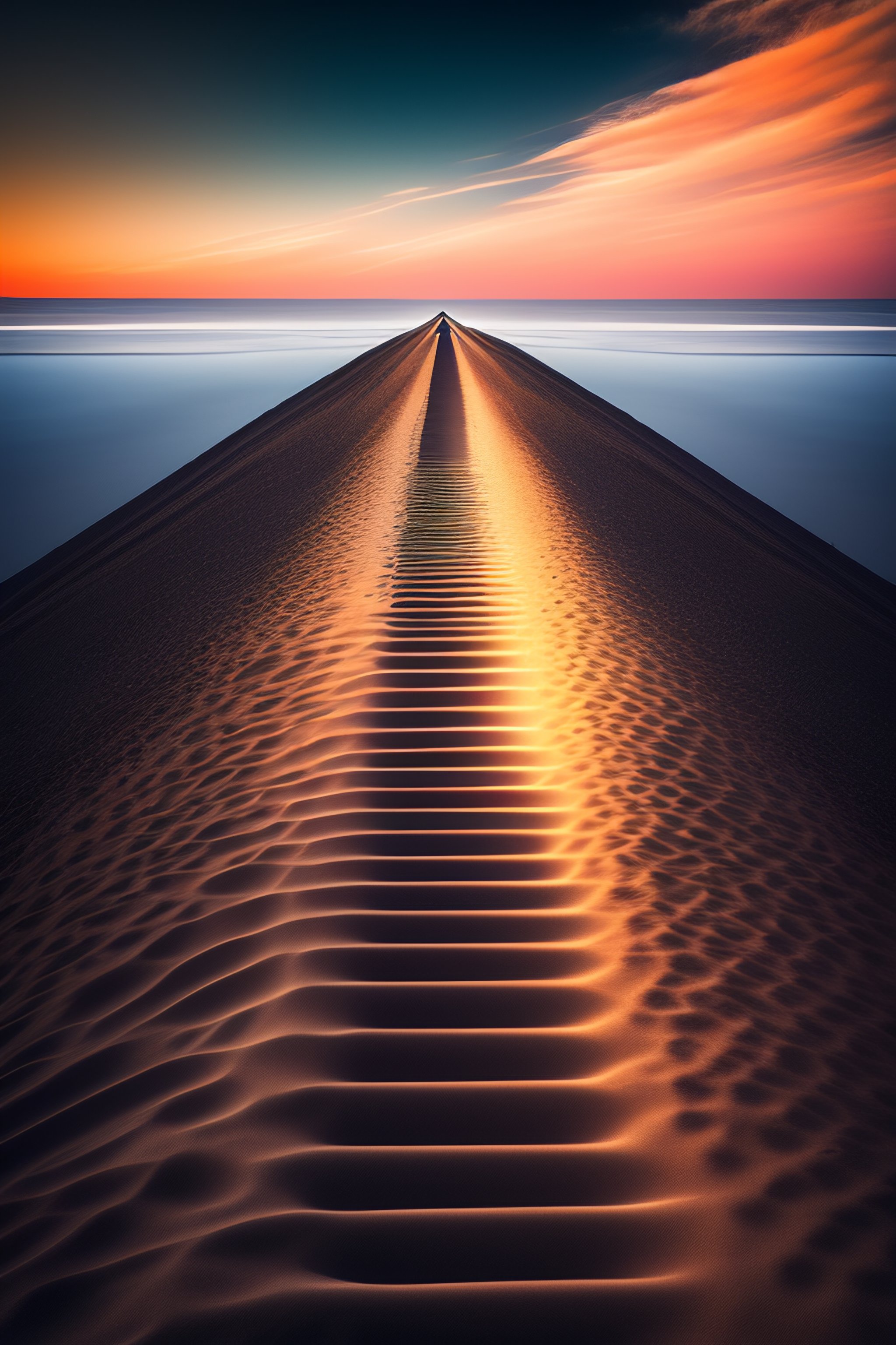 Lexica - Portrait of the long path to heaven, wide shot, sharp focus