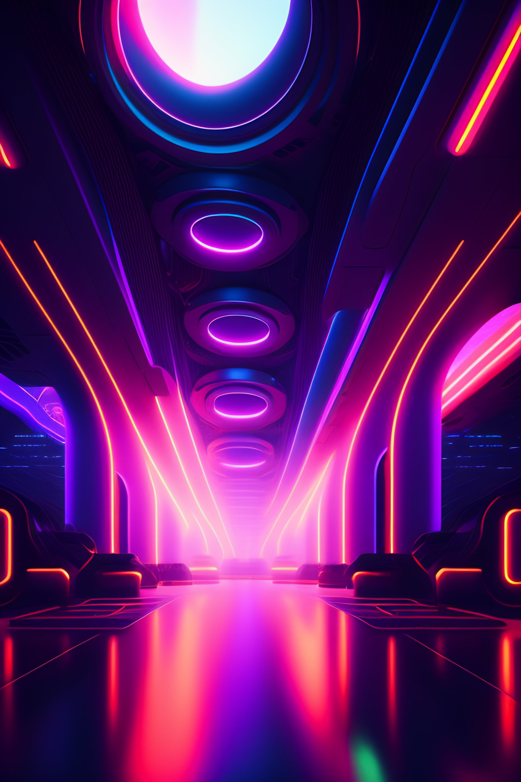 Lexica - Futuristic gothic interior of a busy spaceport on an alien ...