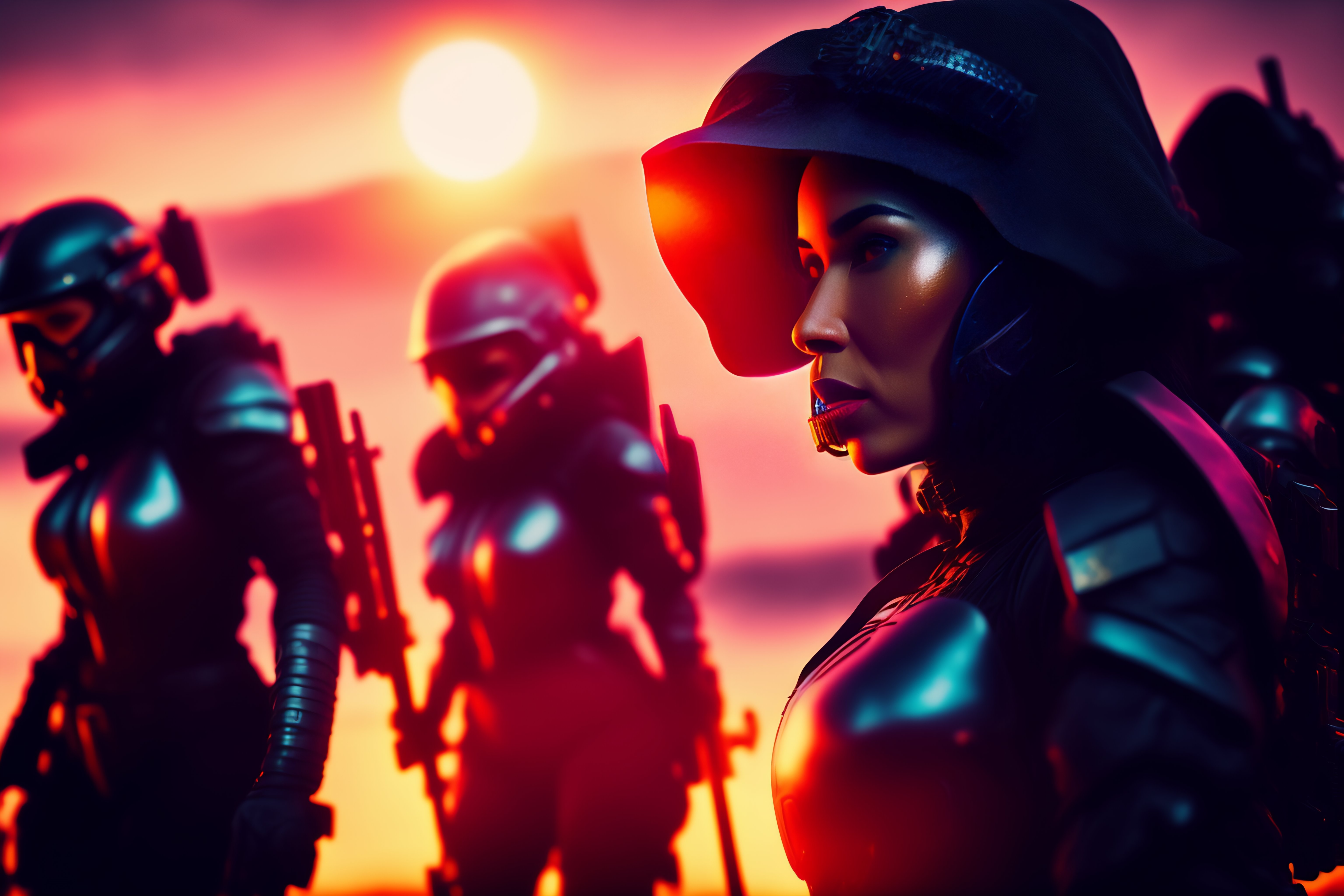 Lexica - A team of females of beautiful armed warriors defending ...