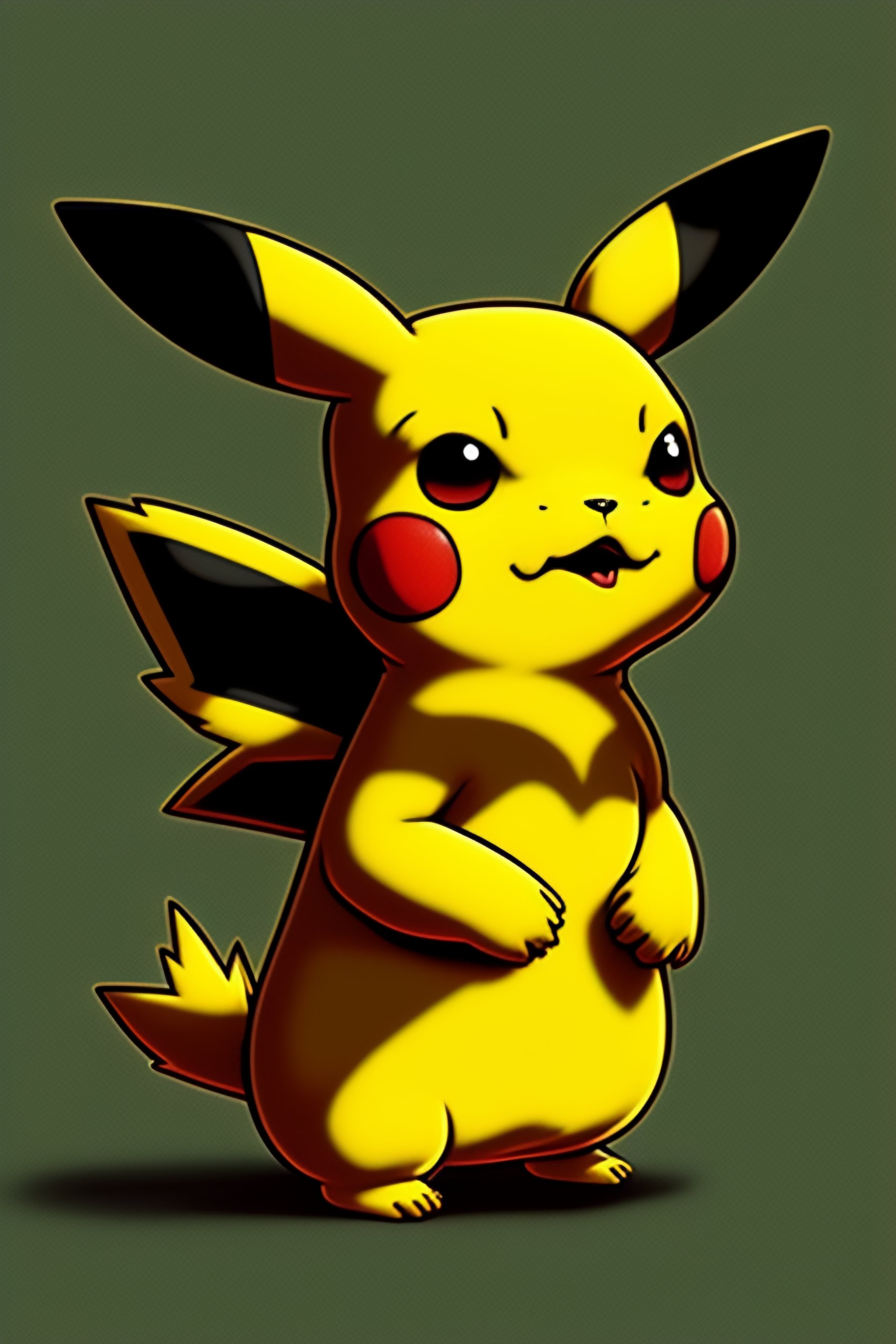 Lexica - Pikachu drawn in simpsons style, cartoony, 2d