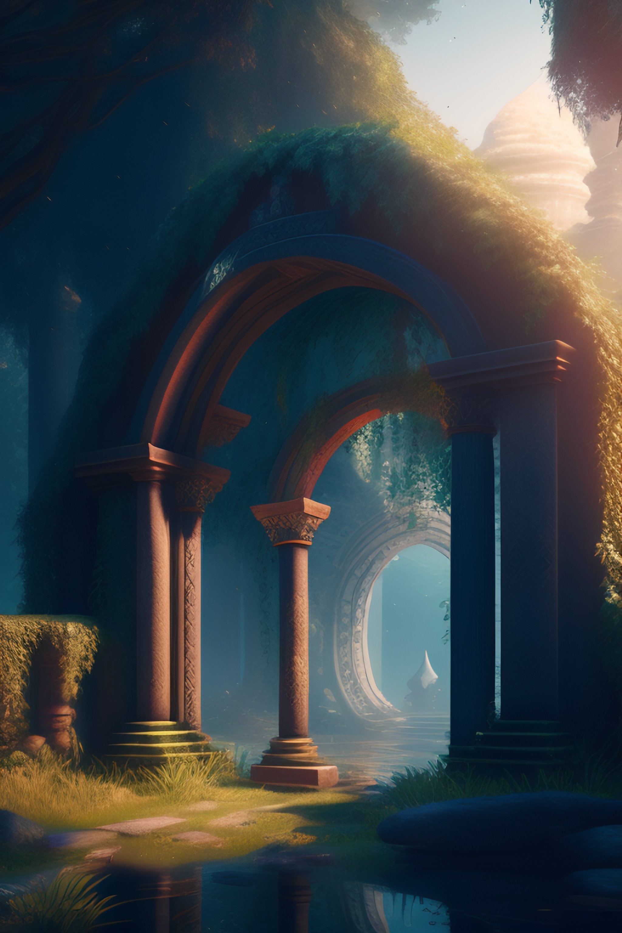 Lexica - Ancient magical overgrown ruins, folkloric gates, mysetrious ...