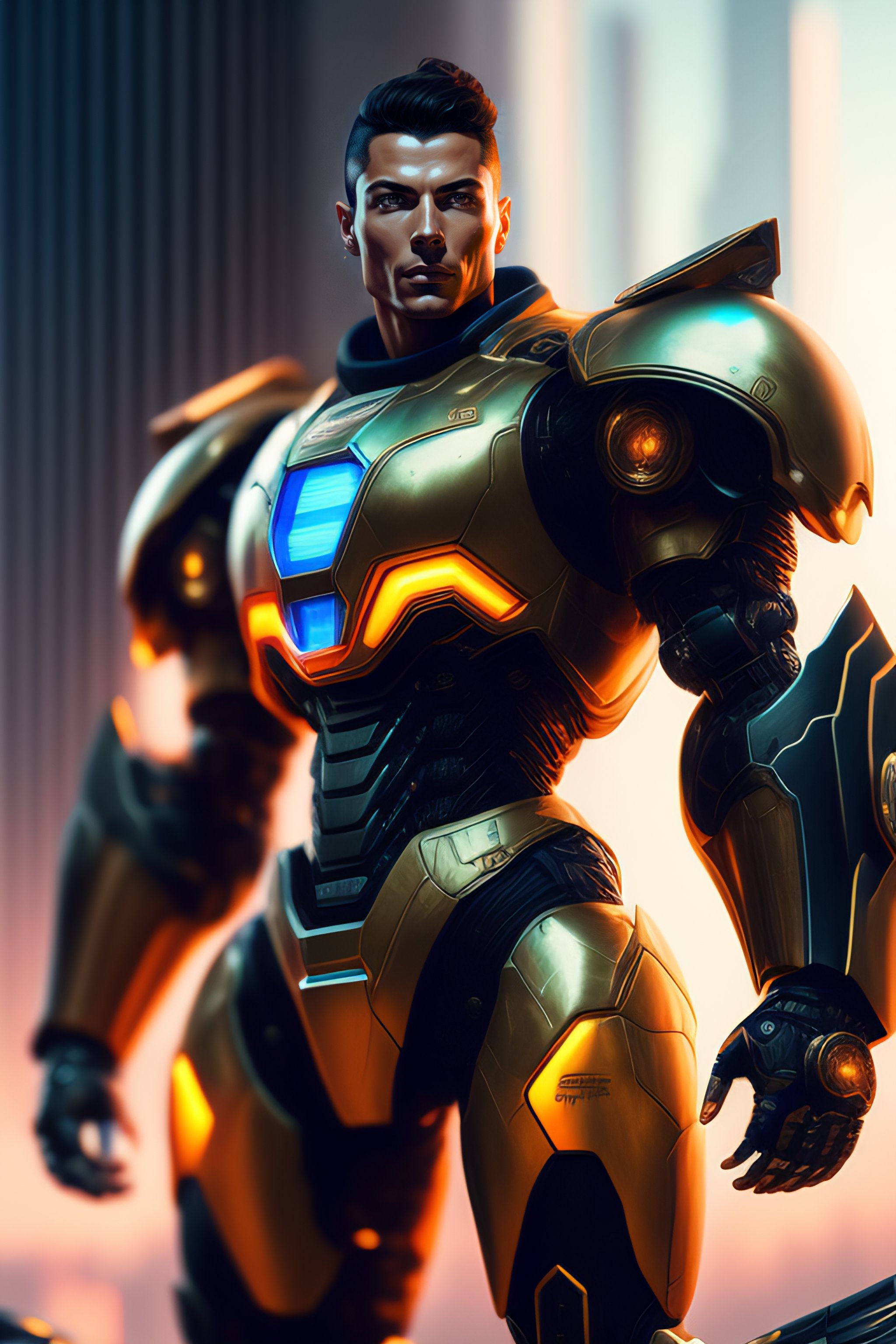 Lexica - A cristiano Ronaldo, realistic scifi cyberpunk power armor ...