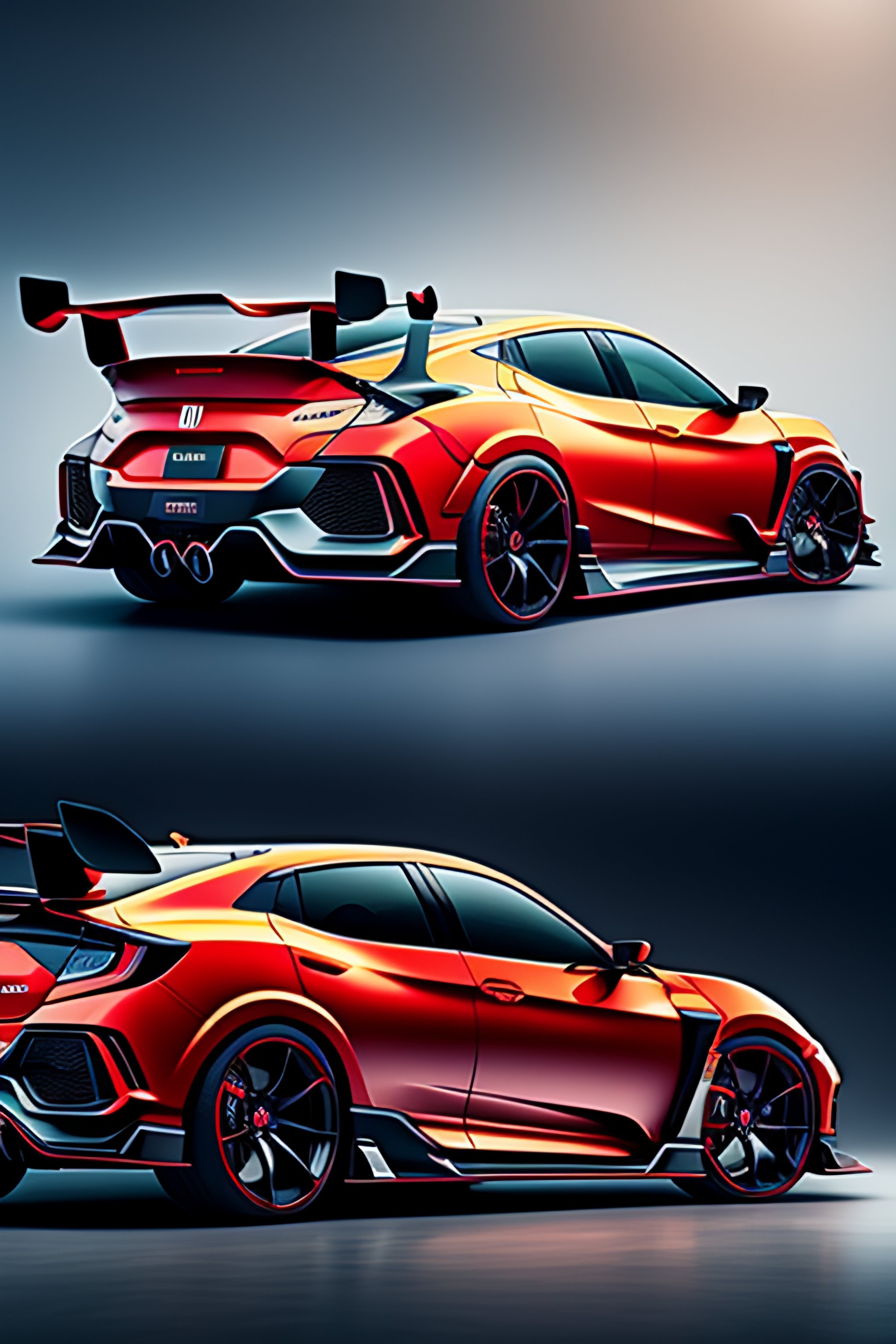 Lexica - 2020 Honda Civic Type R concept art hybrid with Mustang