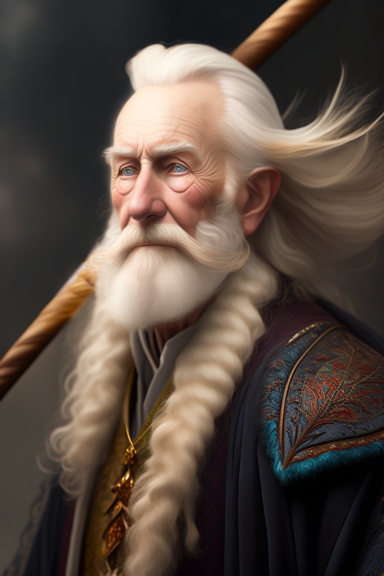 Lexica - Portrait of scruffy skinny very old male druid in rags with ...