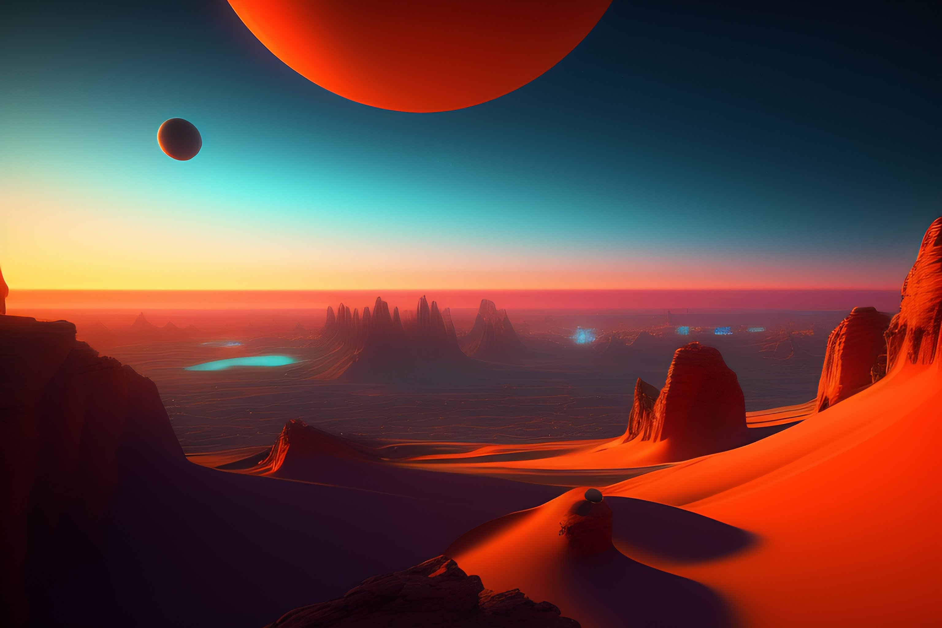 Lexica - Ultra realistic photo, in a futuristic city with planets and ...