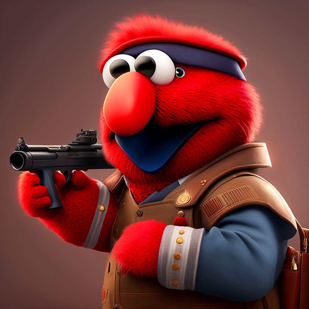 Lexica - Make Elmo have a gun