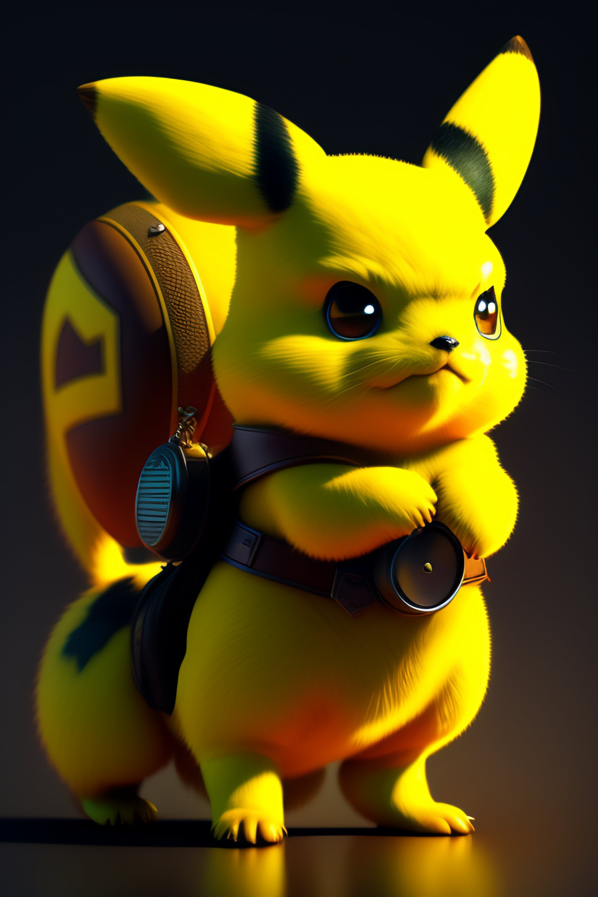 Lexica - Dieselpunk style pikachu, shoots yellow beams with eyes, 8k