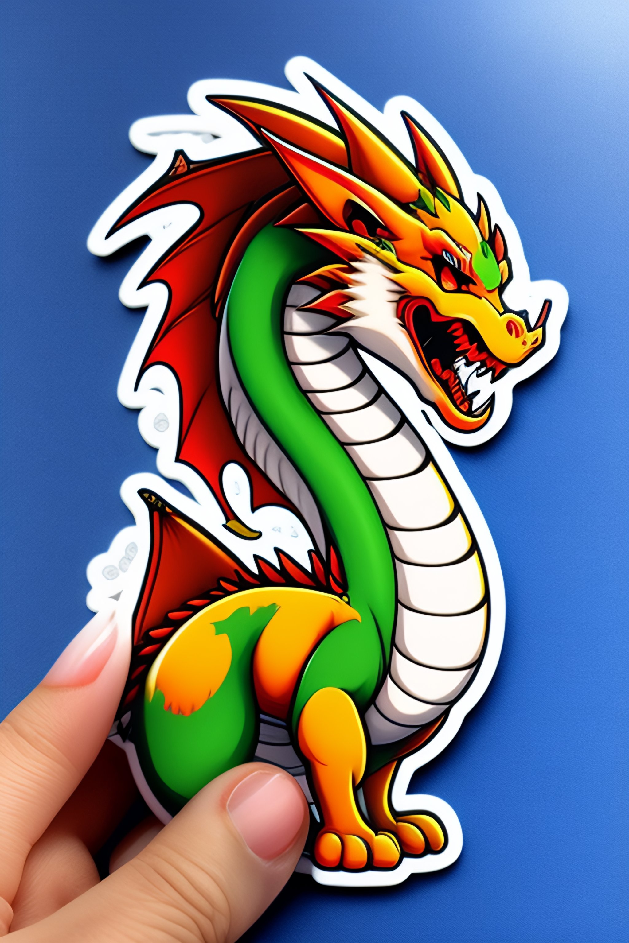 Lexica - Cute cartoon anime dragon sticker, anime style, solid ...