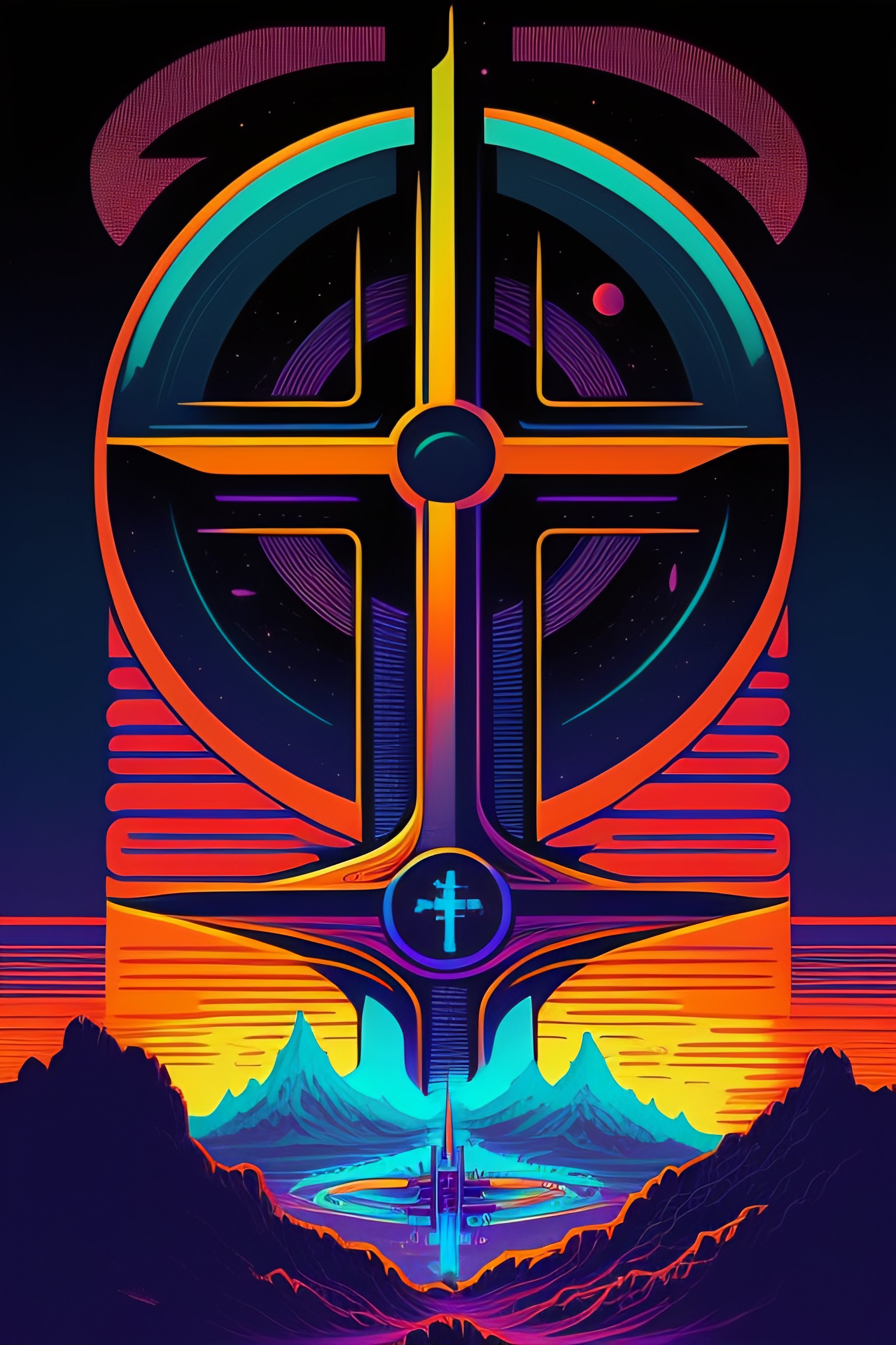 Lexica - Futuristic priest Cross-Over, logo design by Philippe Caza