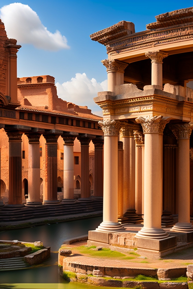 Lexica - Photograph of a Roman city, roman architecture