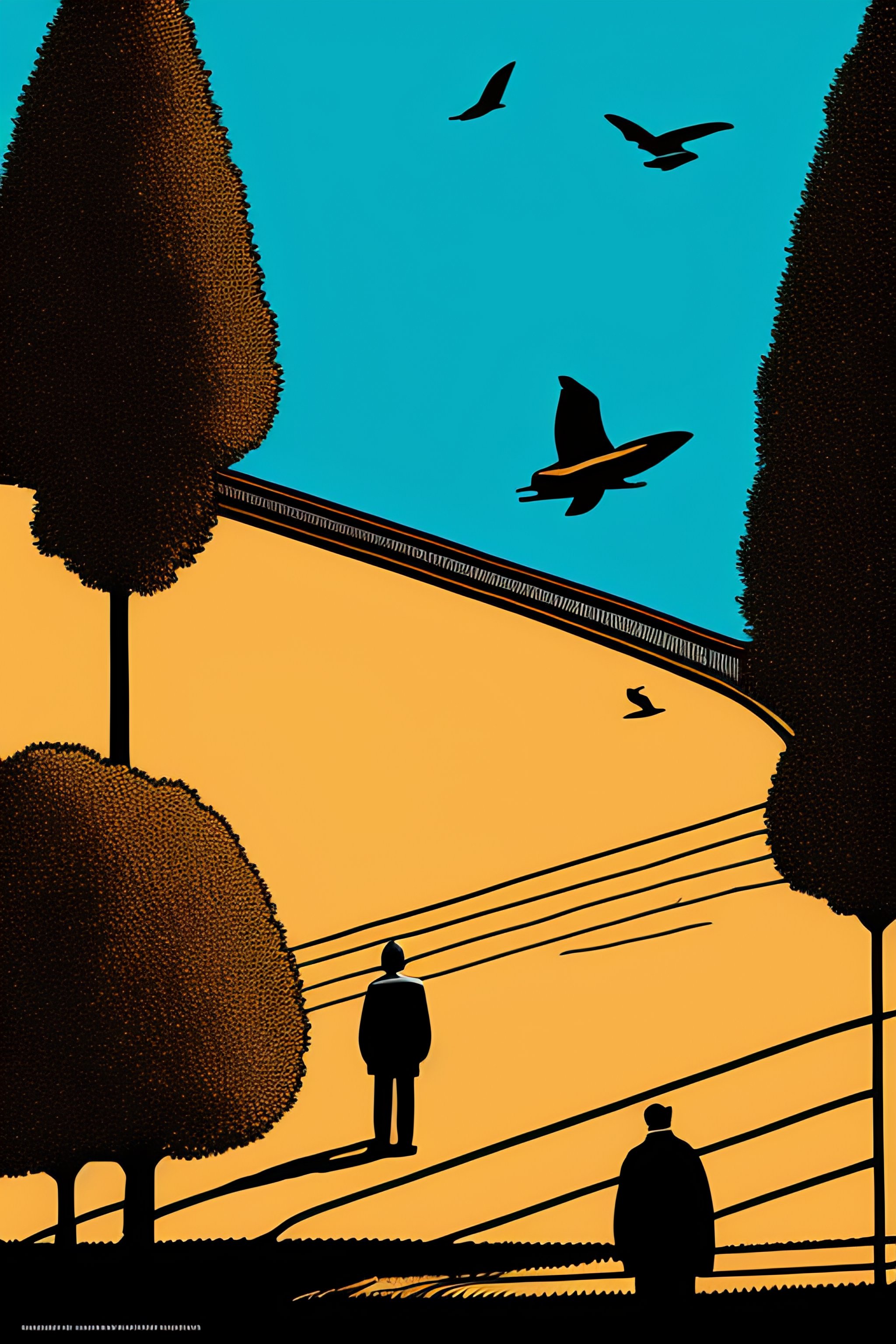 Lexica - A alone man. pen and ink ,birds eye view, illustrated by hergé ...