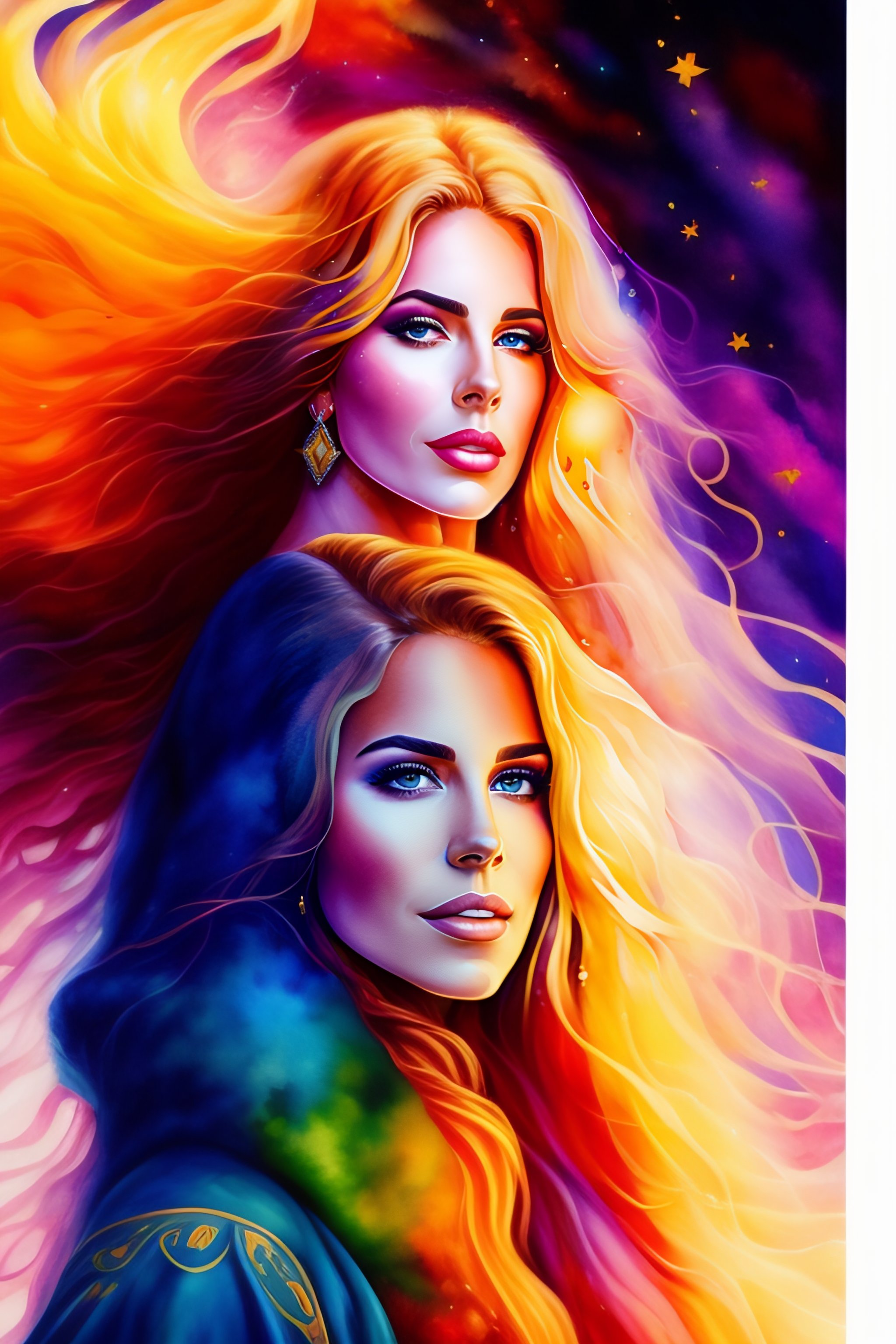 Lexica - Alanis guillen in watercolor style, beautiful blond witch ...