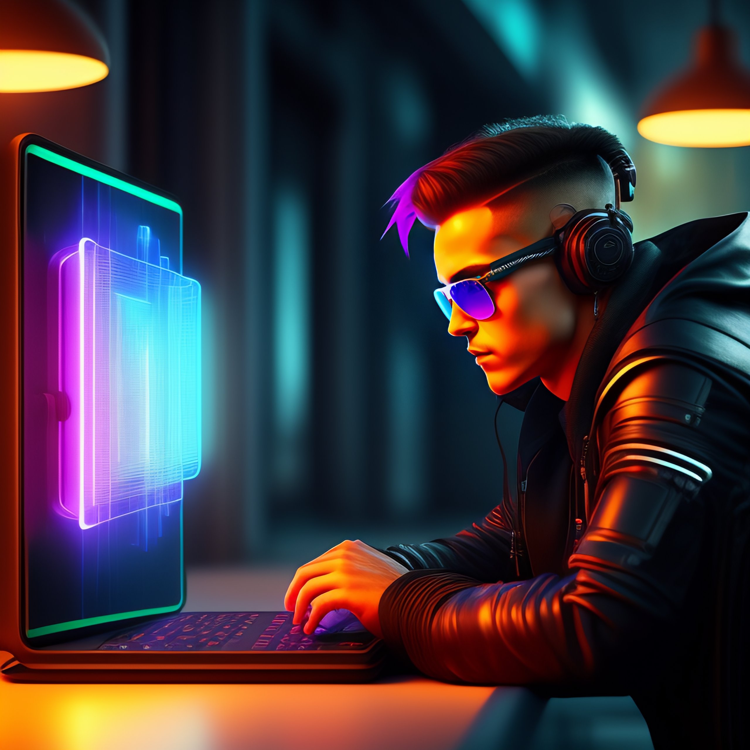 Lexica - 3d rendered jetpack cyberpunk hacker rat inside the matrix ...