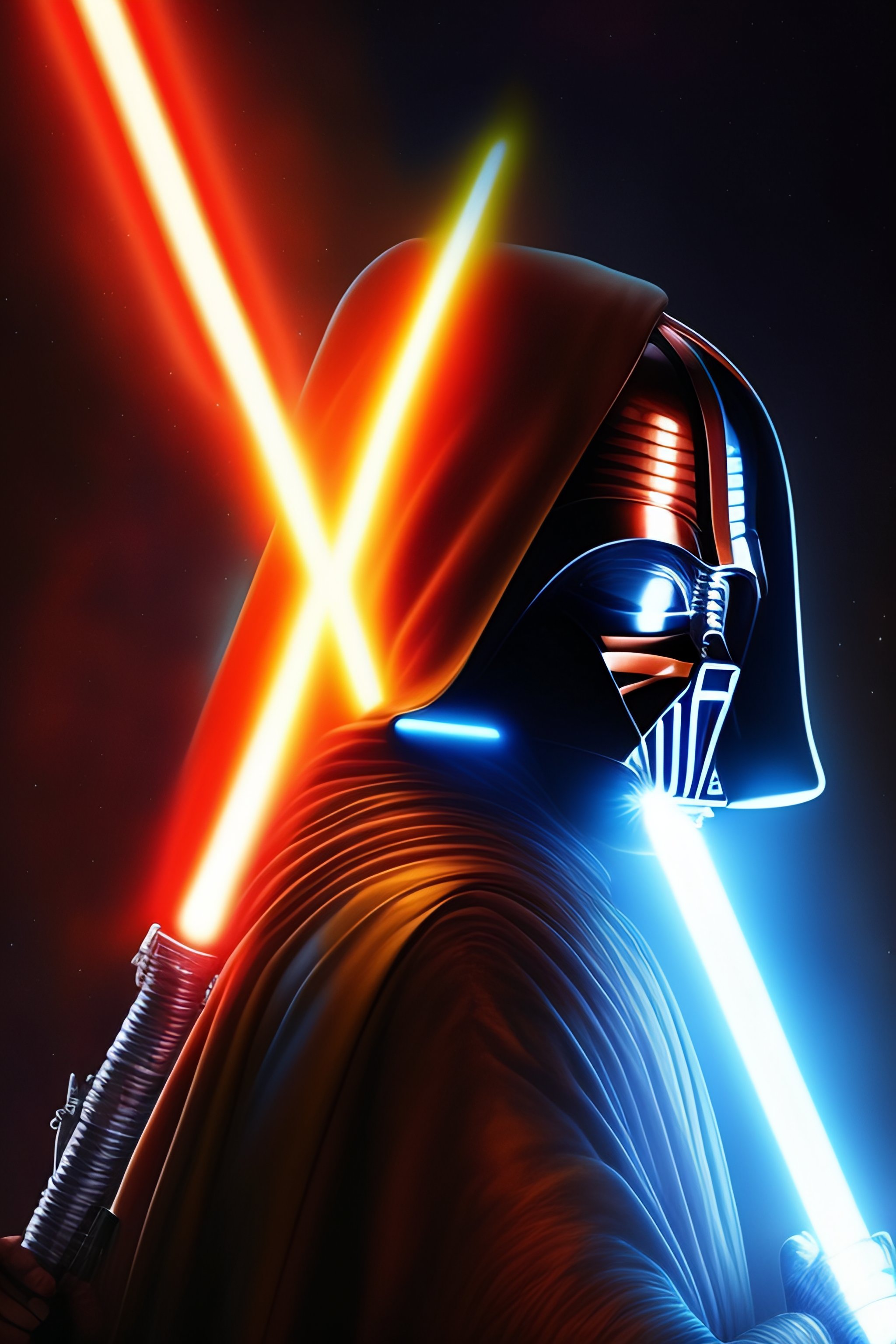 Lexica - Star Wars light saber man darl