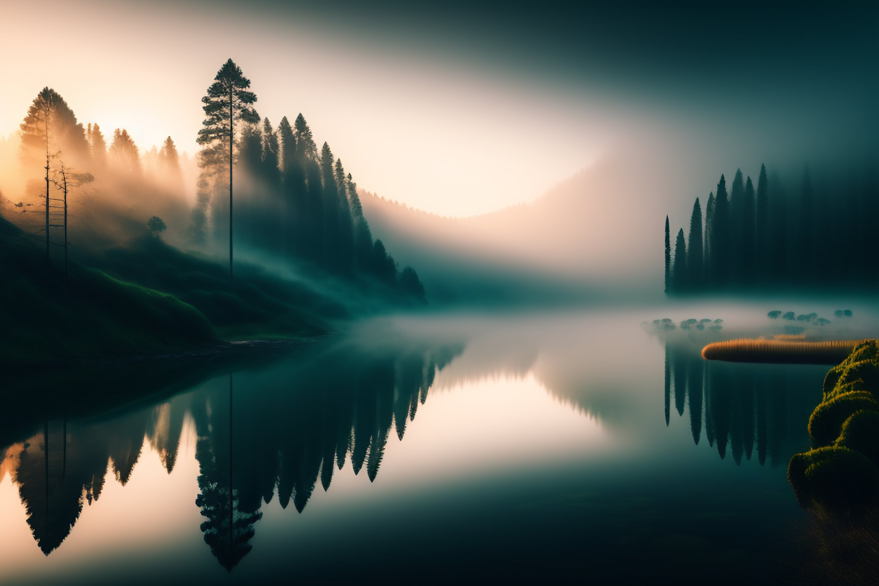 Lexica - Forest landscape in the fog