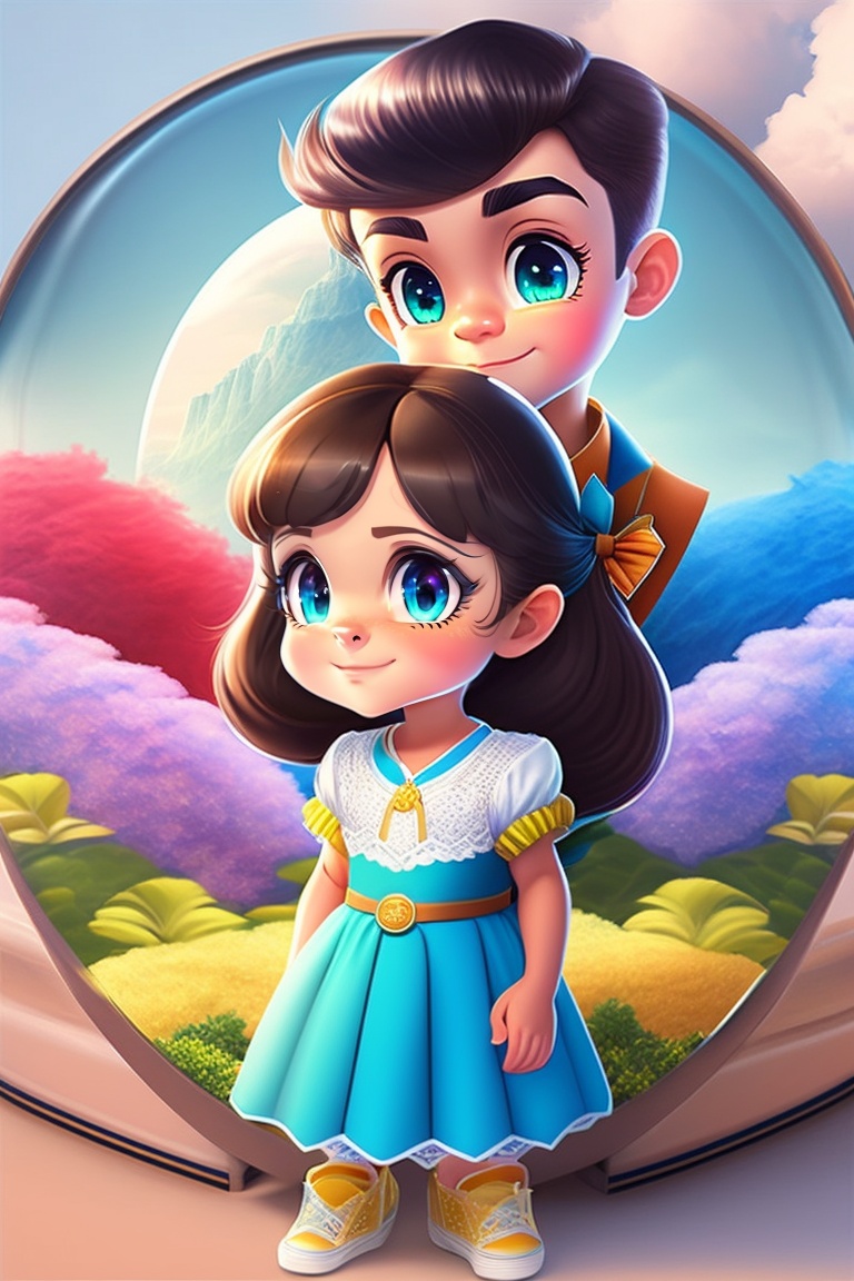 Lexica - Gen Alpha child couple summer dress, Disney Style