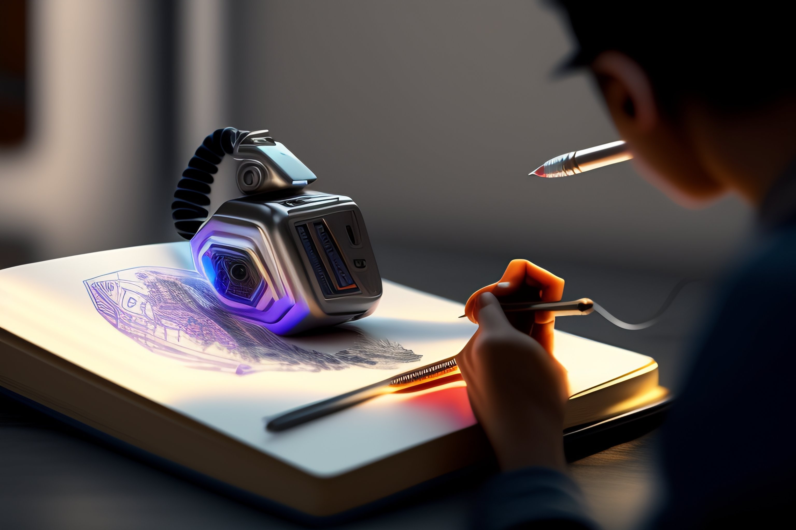 Lexica - Robot sketching a person