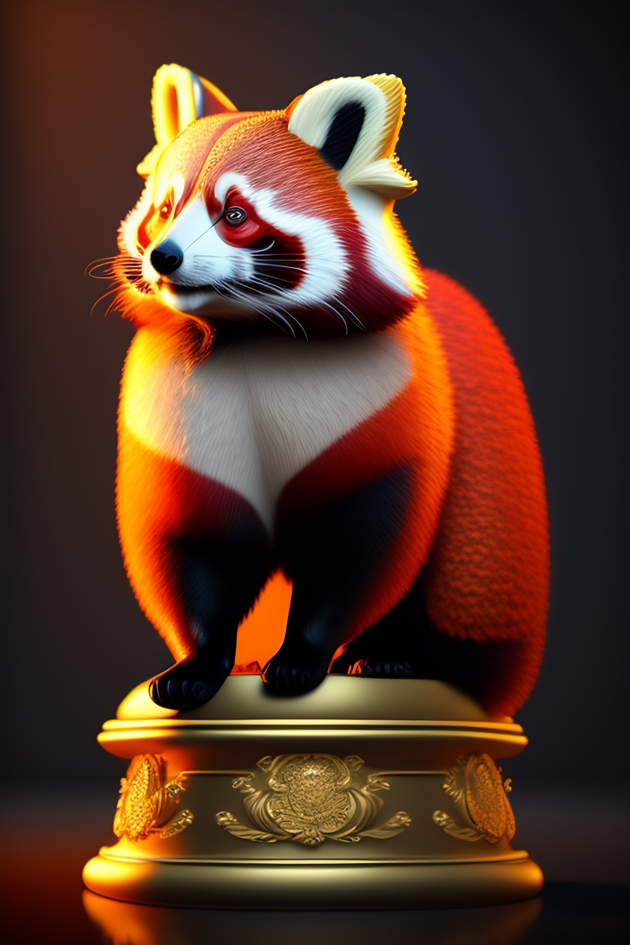Lexica - A cartoonish red panda in a royal mantle , full body ...