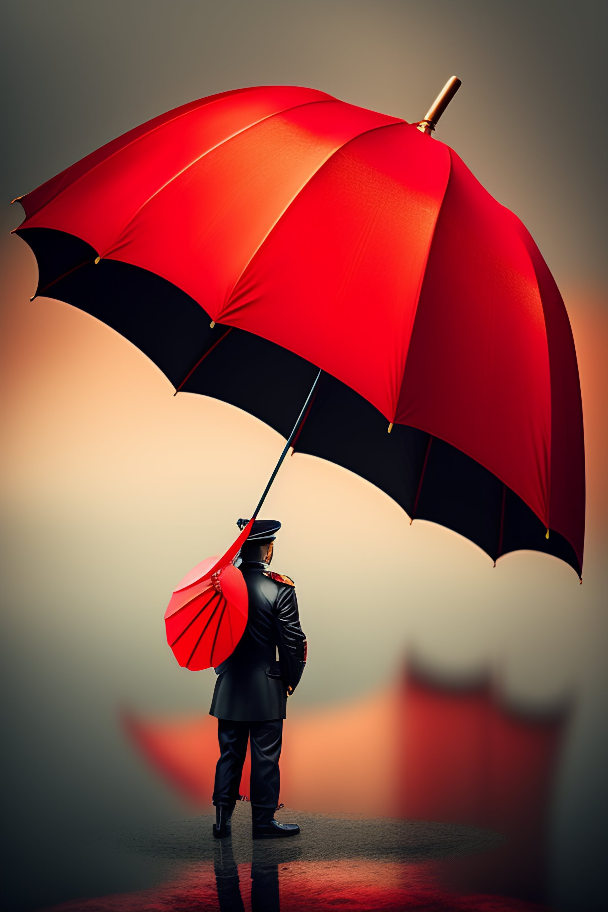 Lexica - Red umbrella with wings