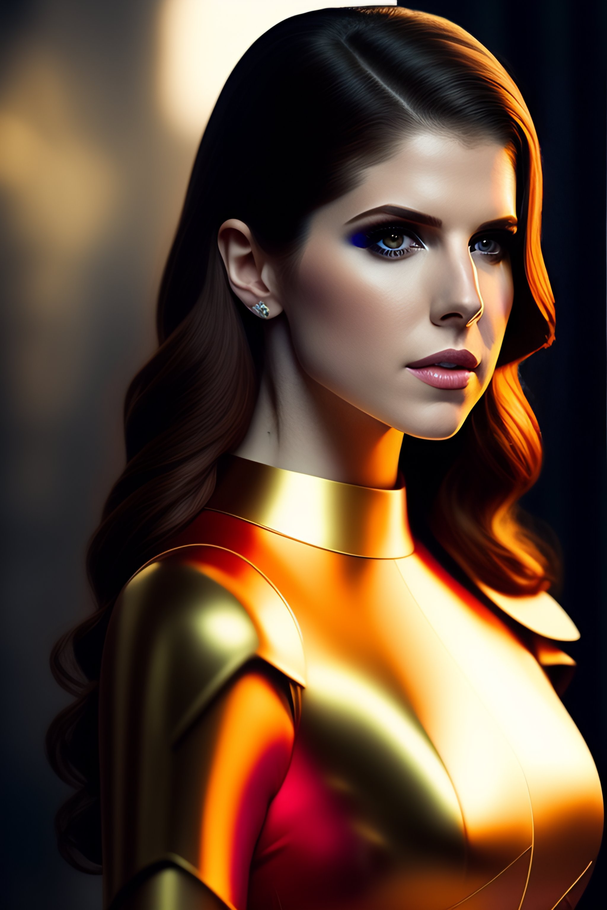 Lexica - Anna kendrick As Techno magic robot, side portrait, realistic ...