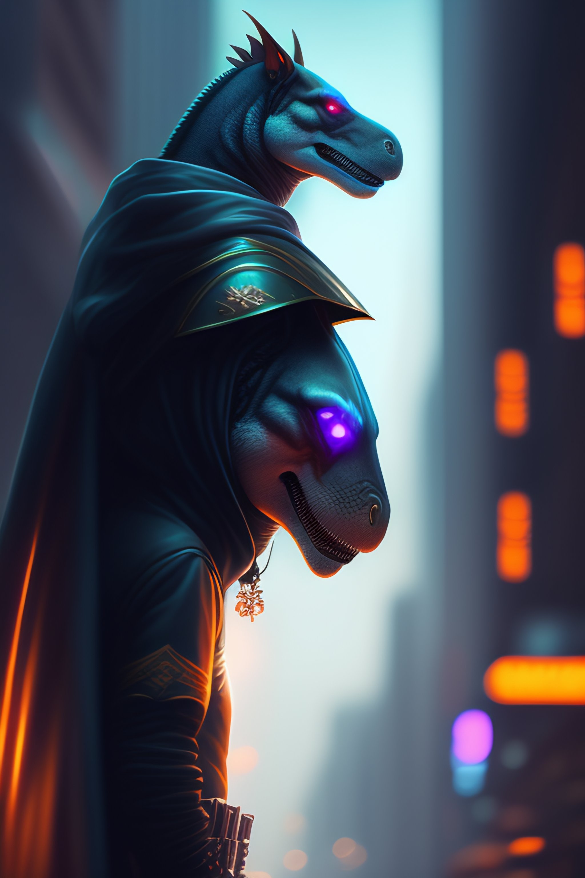 Lexica - A portrait of three anthropomorphic dinosaur walking ...