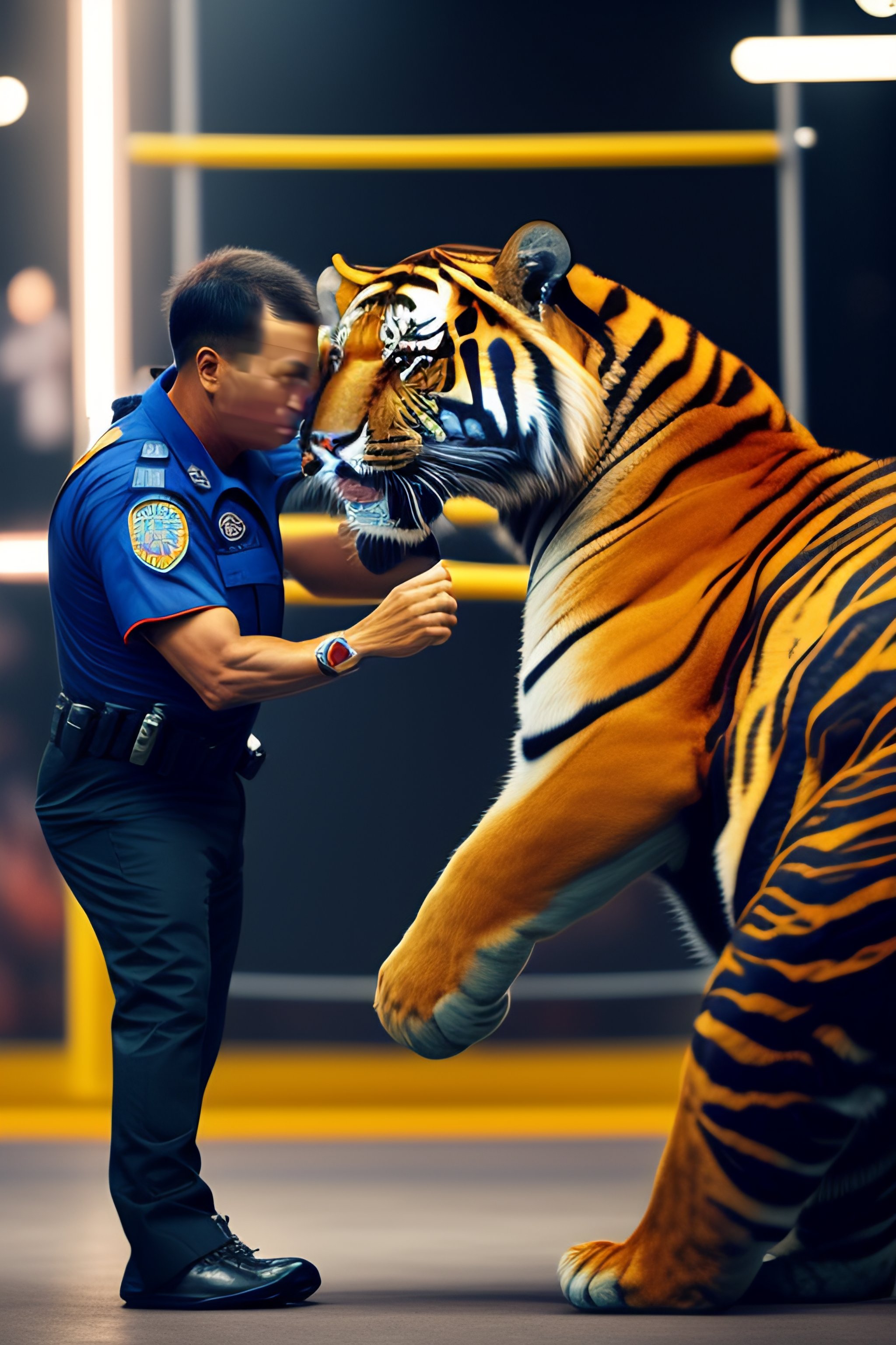 Lexica - An astronaut fights a tiger in new york fully deatailed