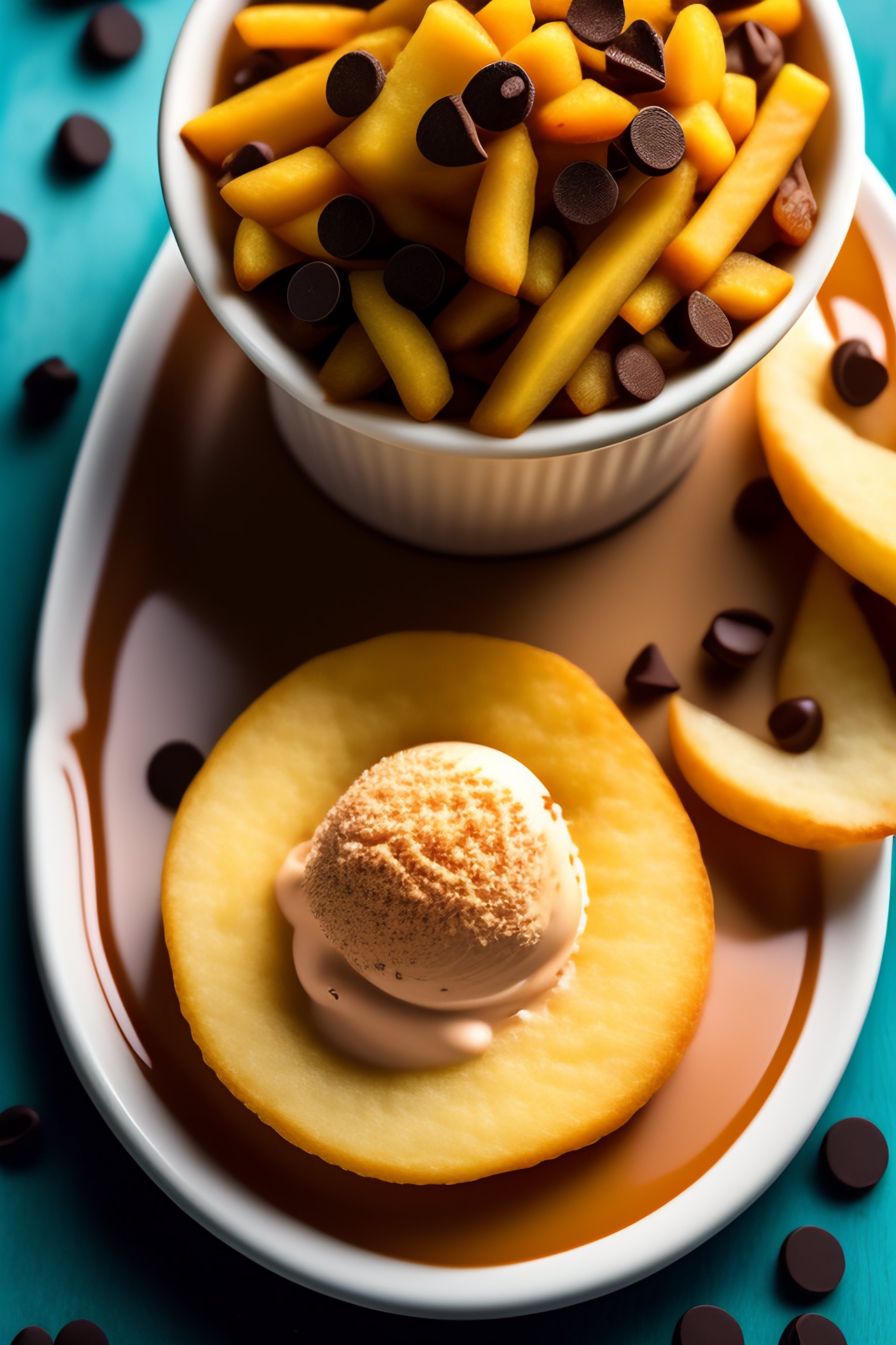 Lexica - Fries dancing on the chocolate chip ice cream