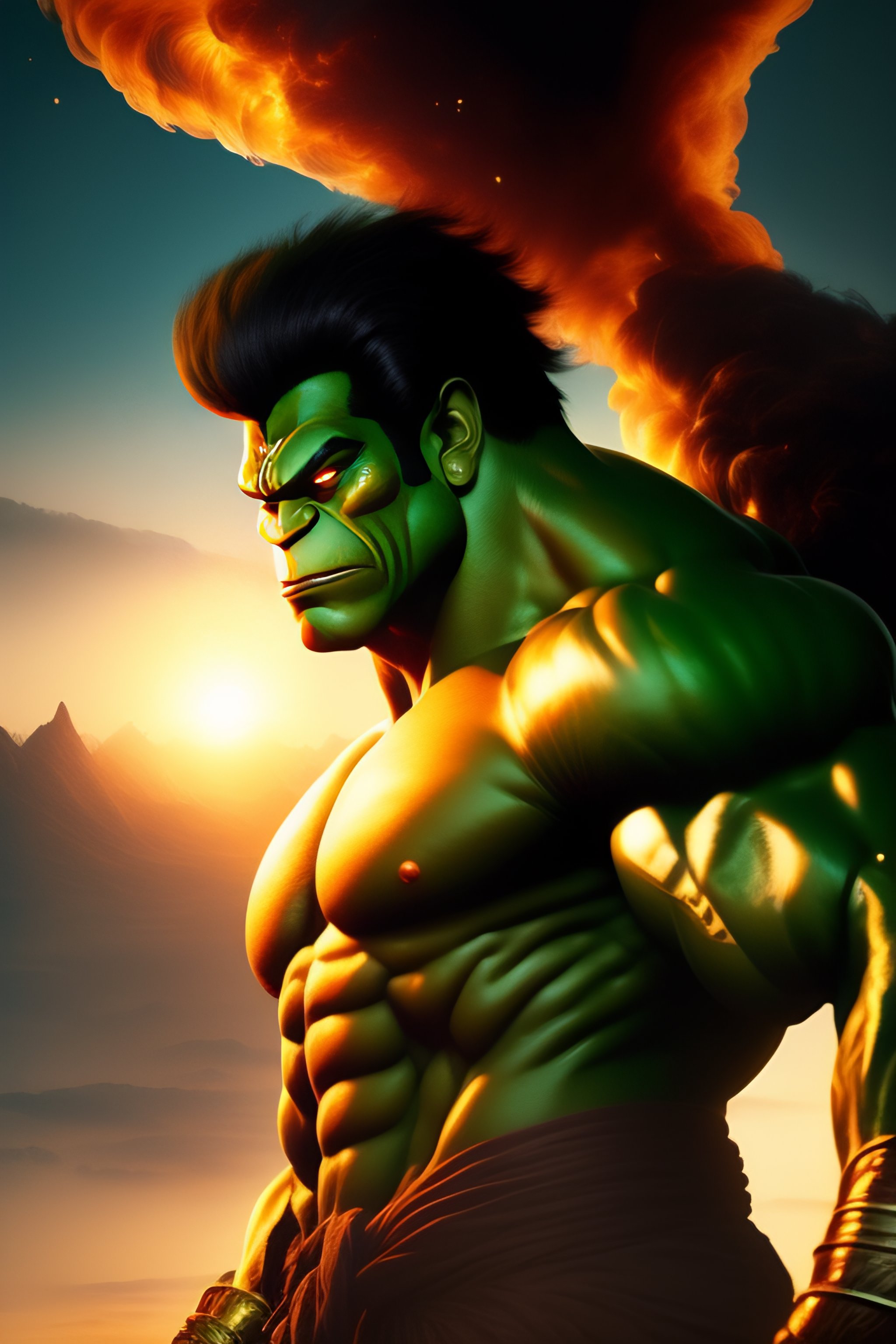 Lexica - When hanuman vs hulk on the sun's surface