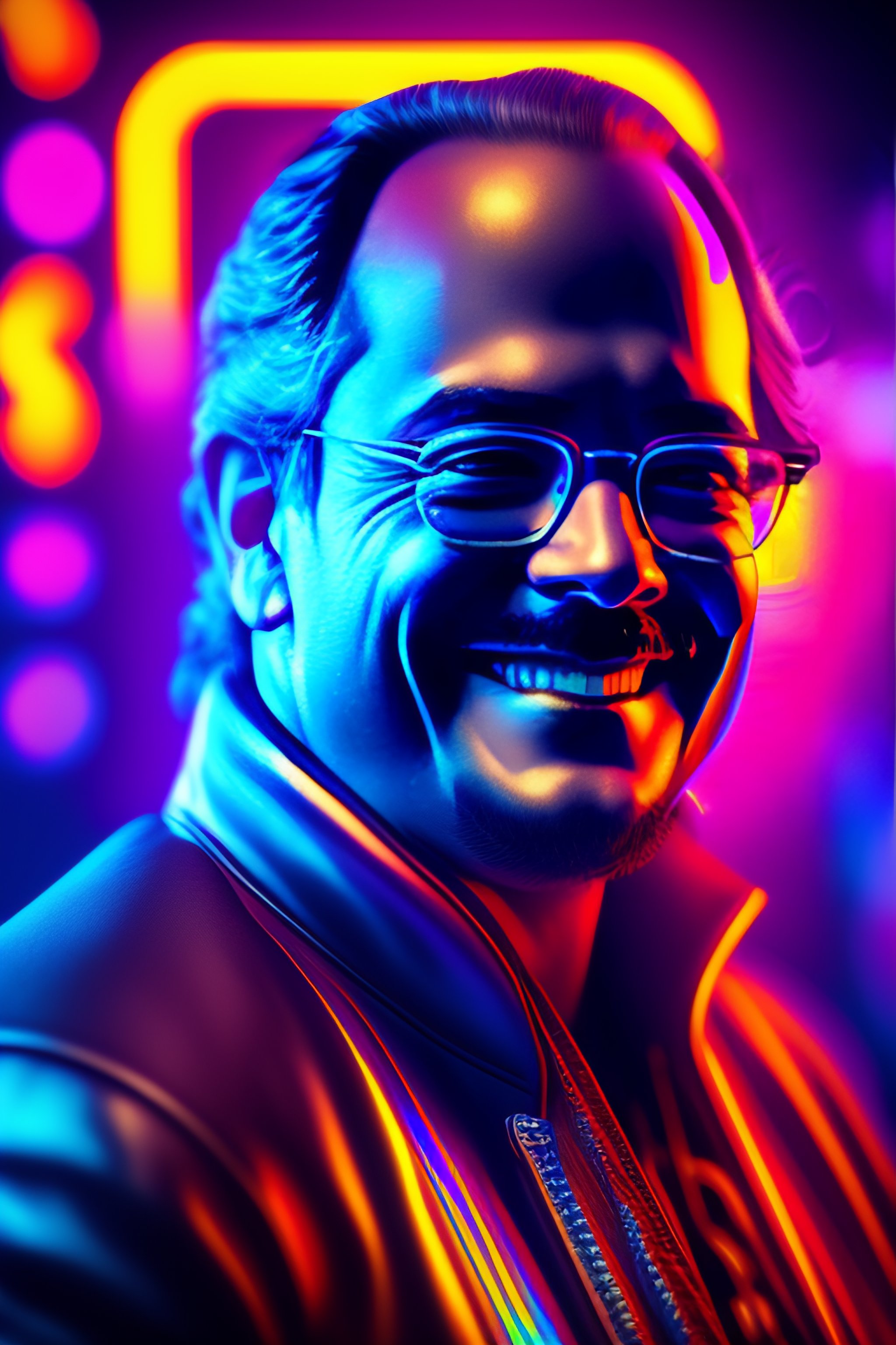 Lexica - Picture of smiling Benjamin Franklin traiding crypto, Imax ...