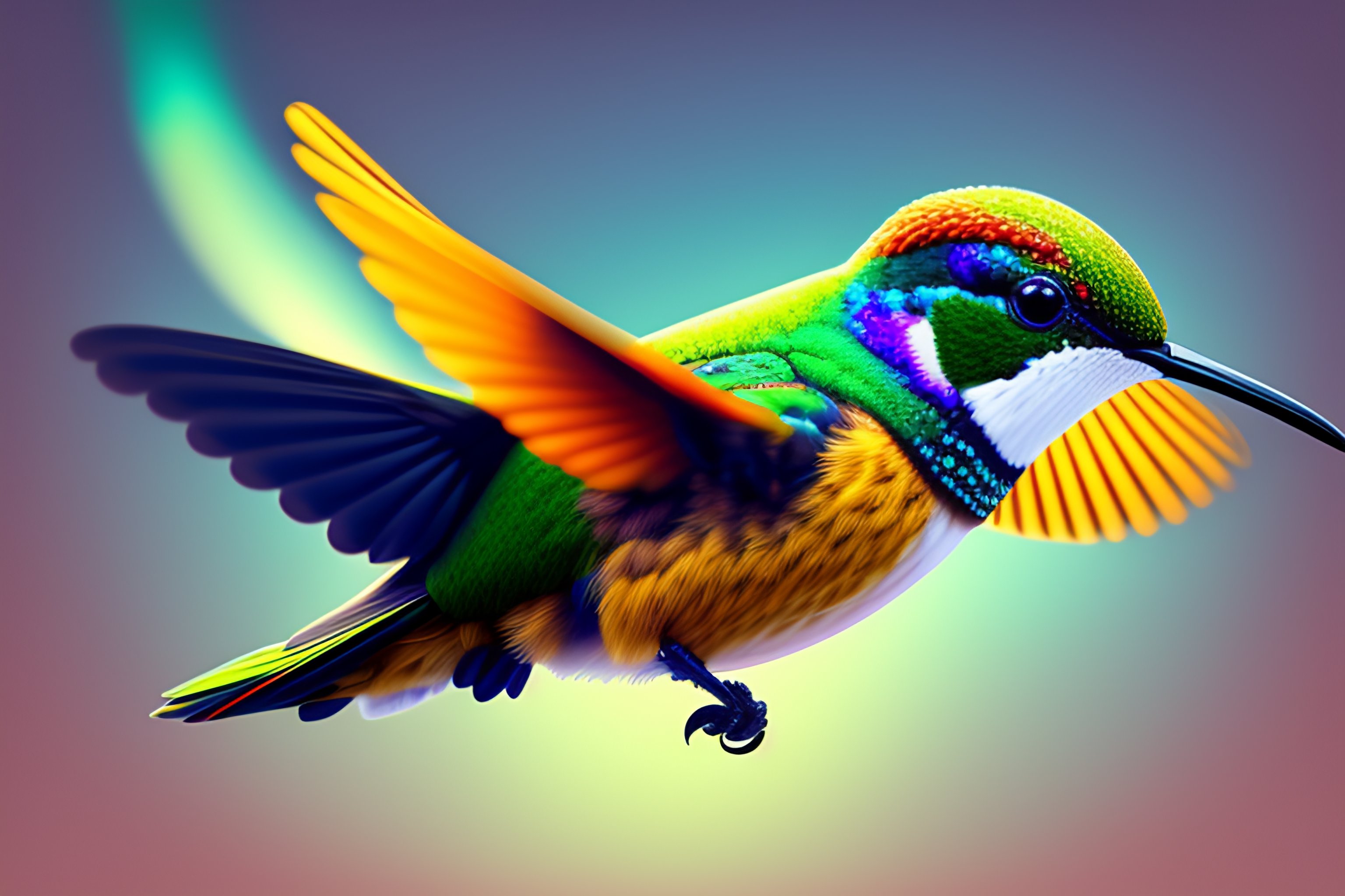 Lexica - Superhero hummingbird, in vapourware style, high quality