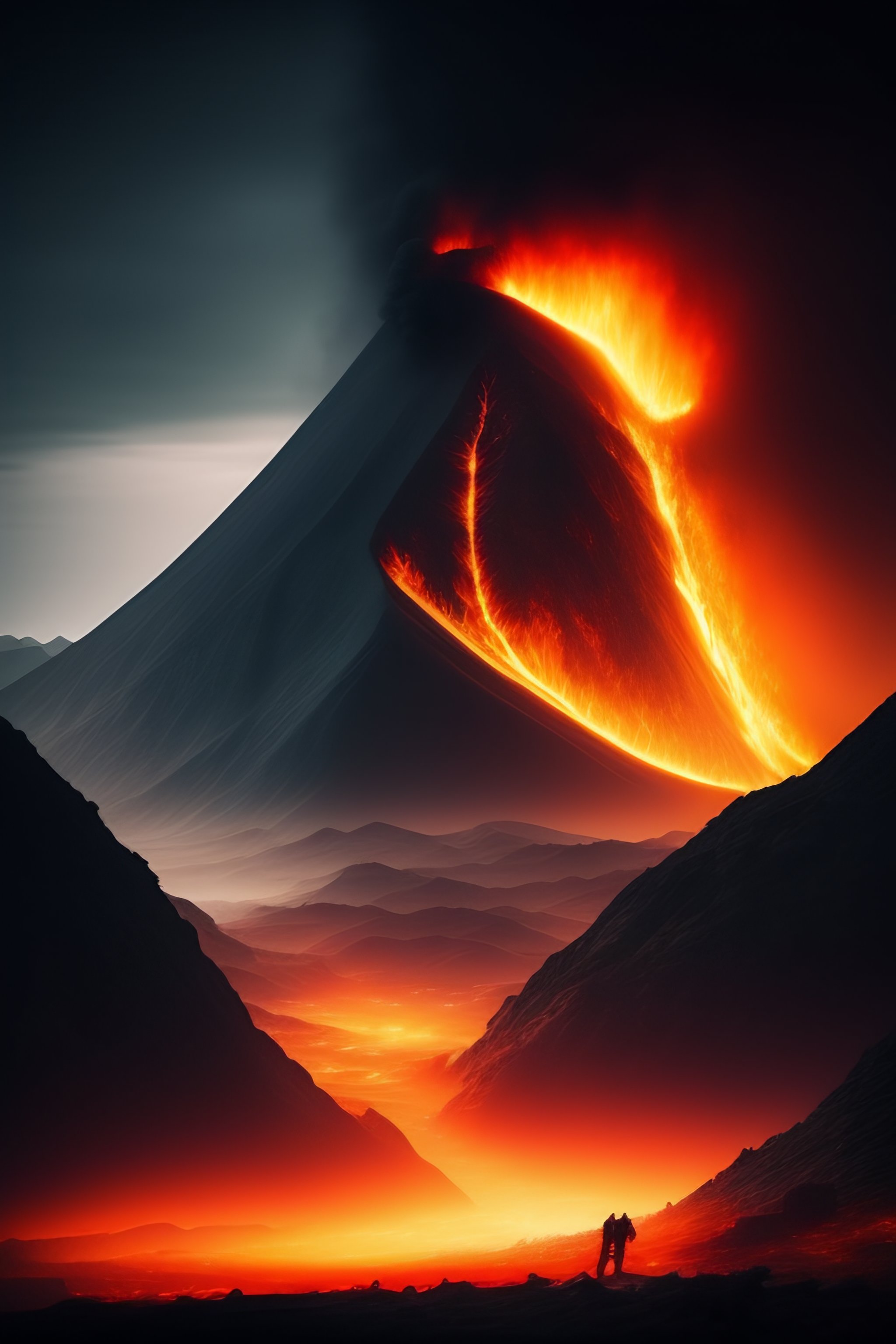 Lexica - High detailed scary fire giant came out of a volcano, scary ...