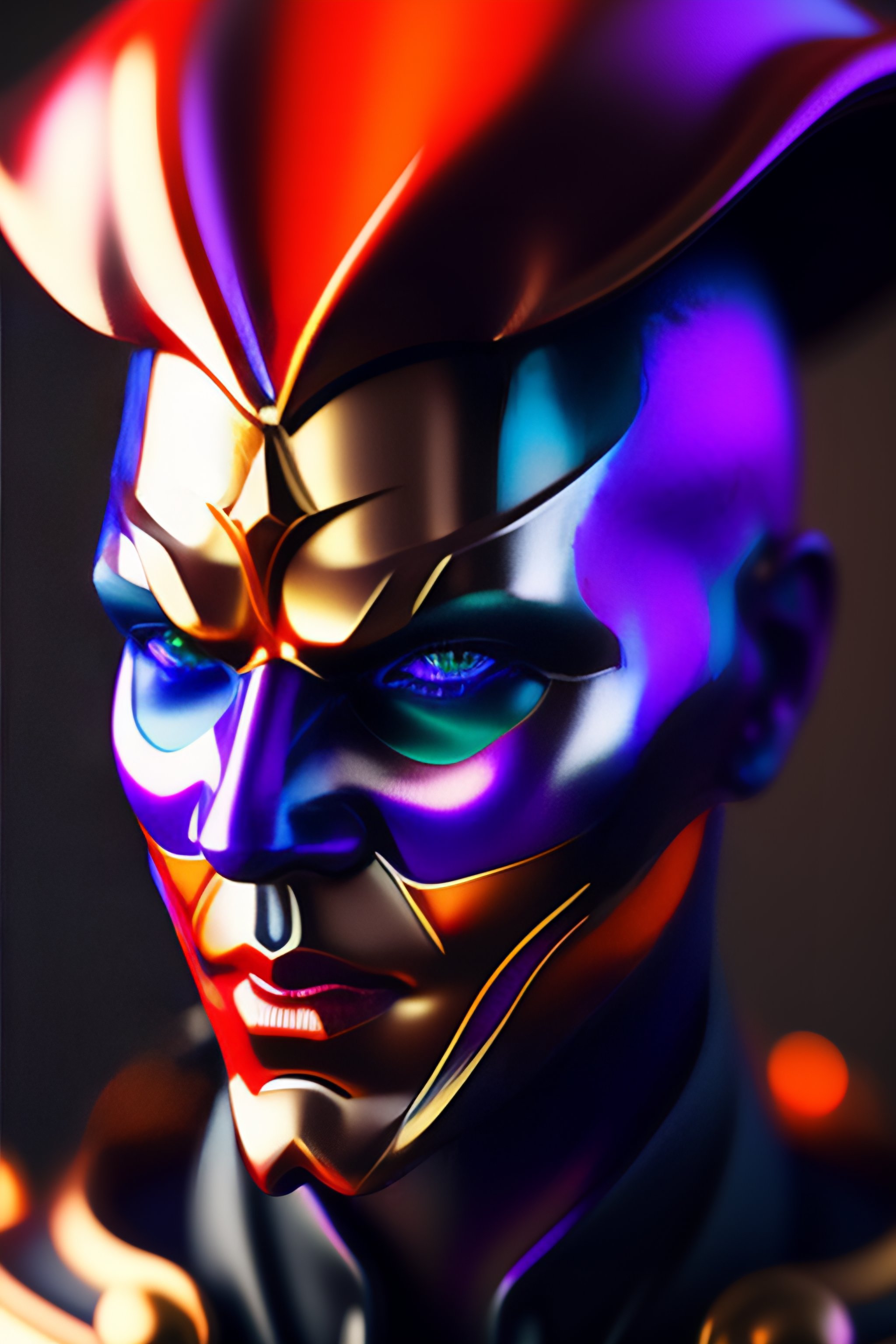 Lexica - Ultra quality. hyper realistic mad joker, intricate silver ...
