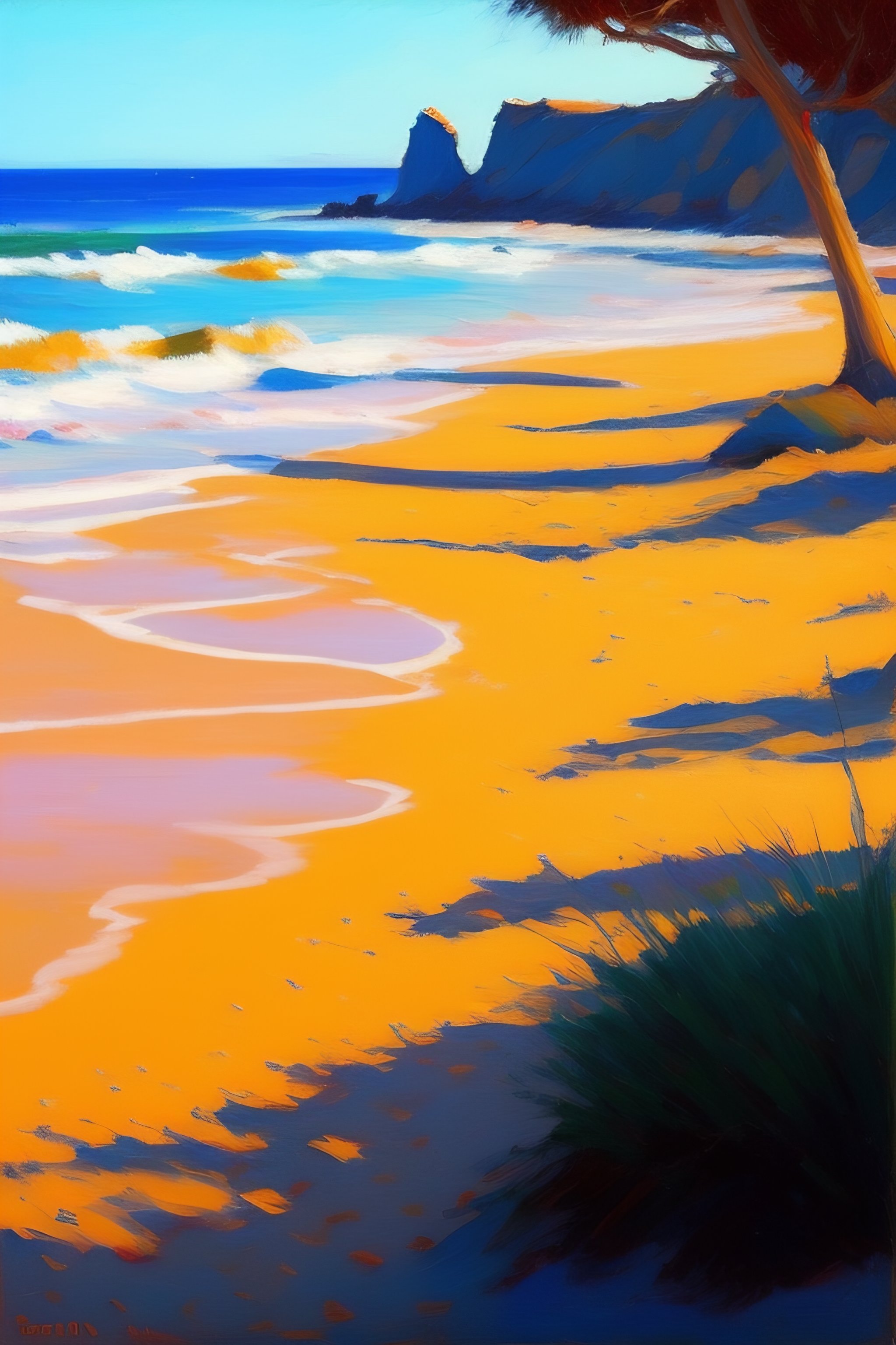 Lexica - Minimalist beach scene, erin hanson/donato giancola/nicolas de ...