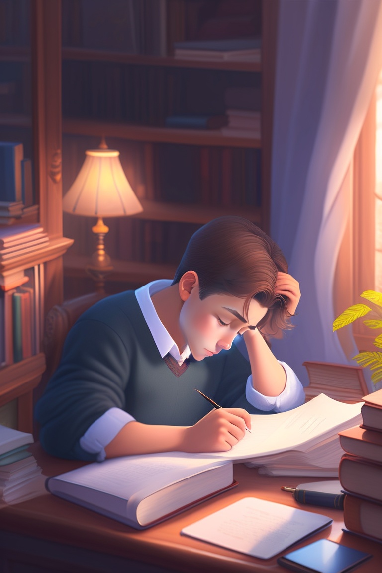 Lexica - A student studying exam and he crying but he still studying in ...