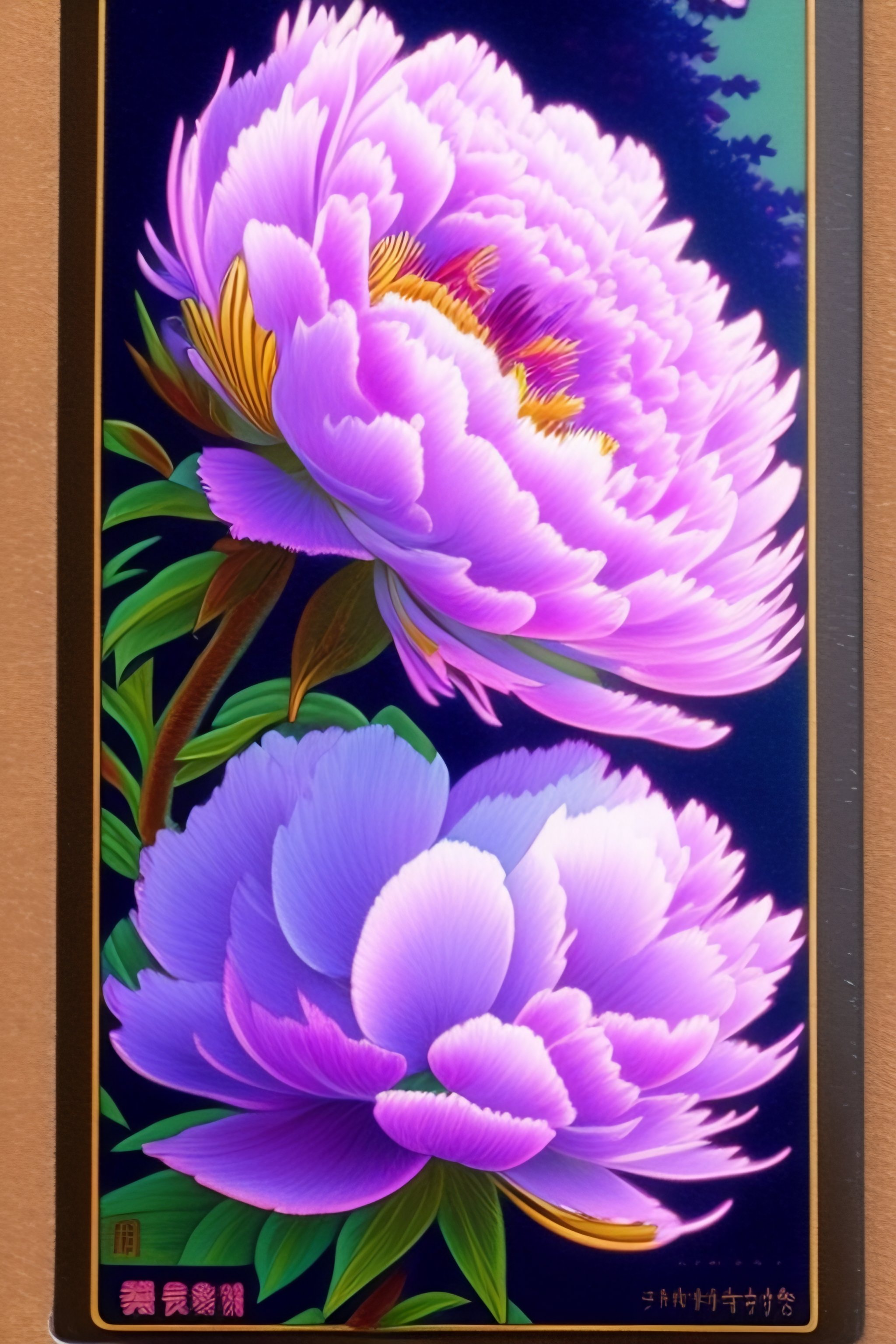 Lexica - By akio watanabe, manga art, light violet blue peony outside ...