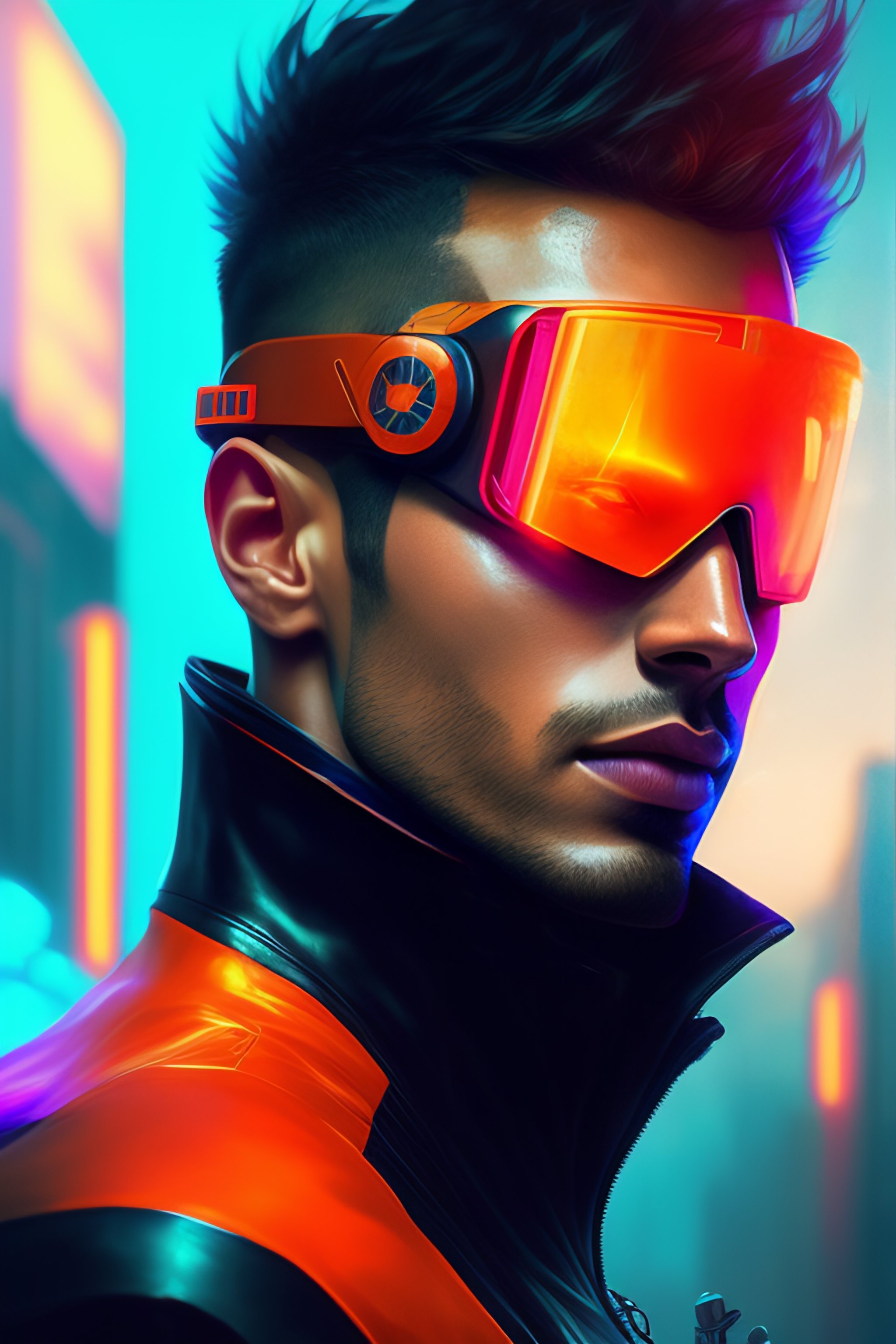 Lexica - Theo james as cyclops , cyberpunk futuristic neon. by ismail ...